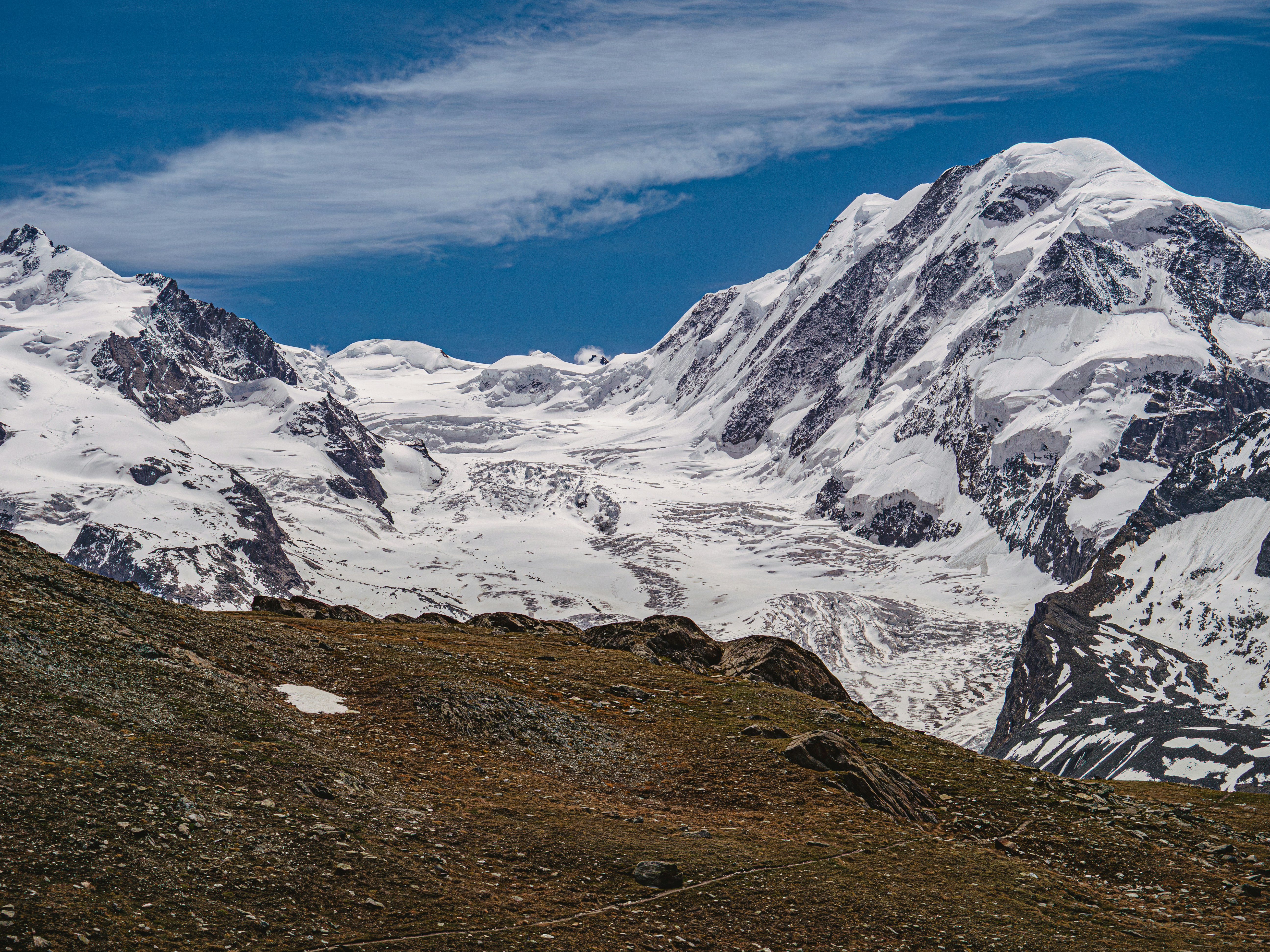 Glacial Ramparts Under a Cerulean Sky