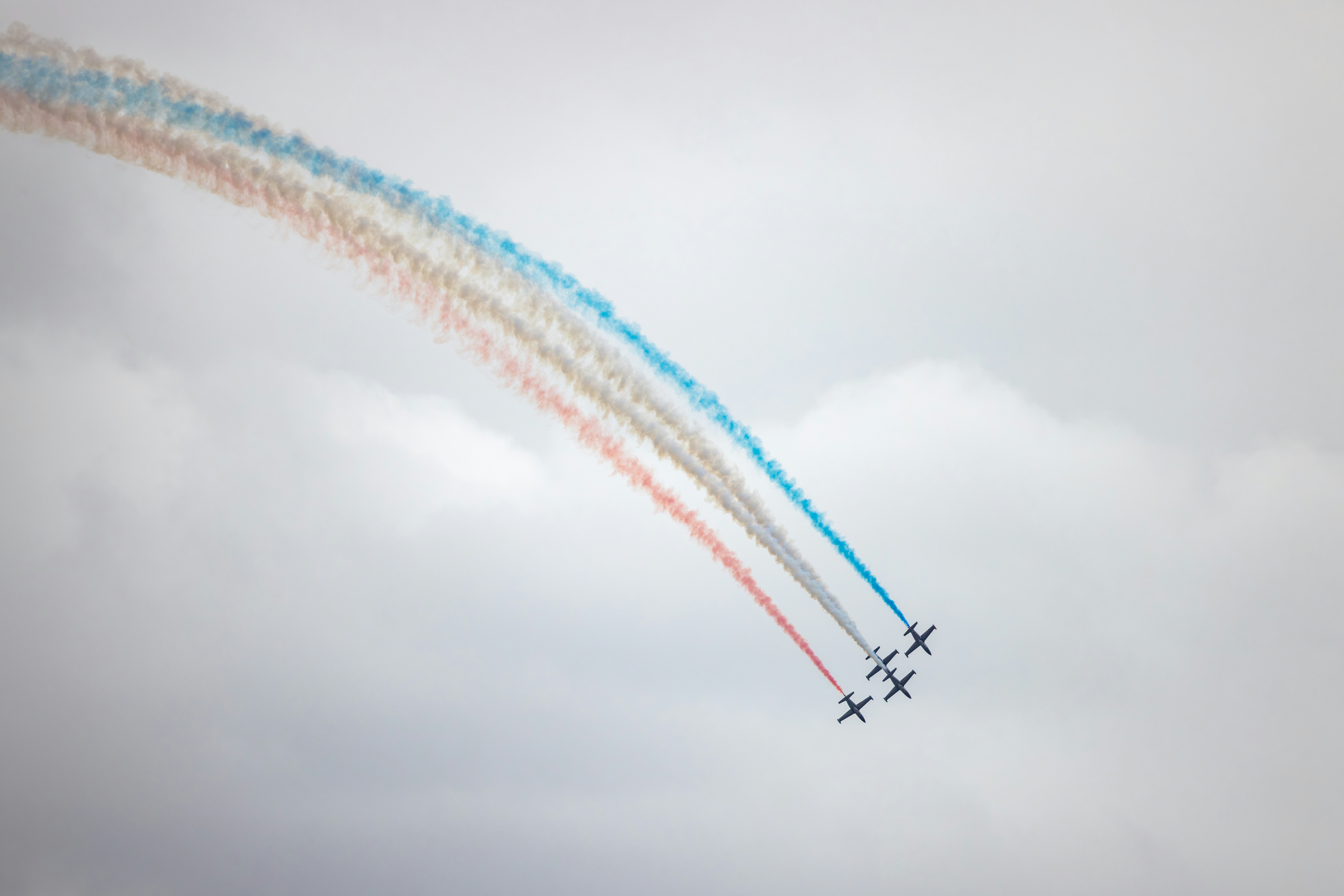Tri-Color Sky Arena: Aerial Tricolor Flying Formation