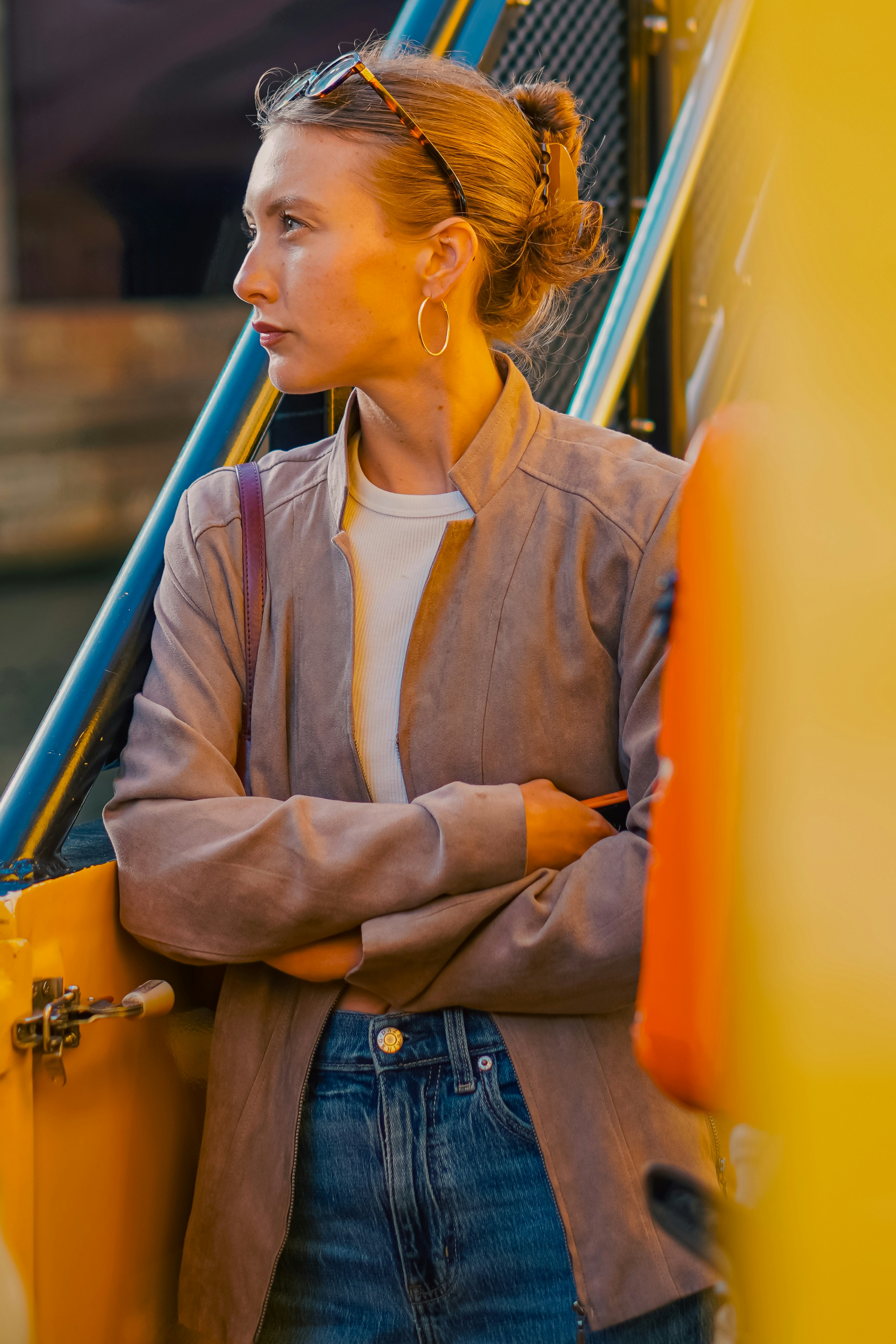 Portrait at the Edge of Neon Steel