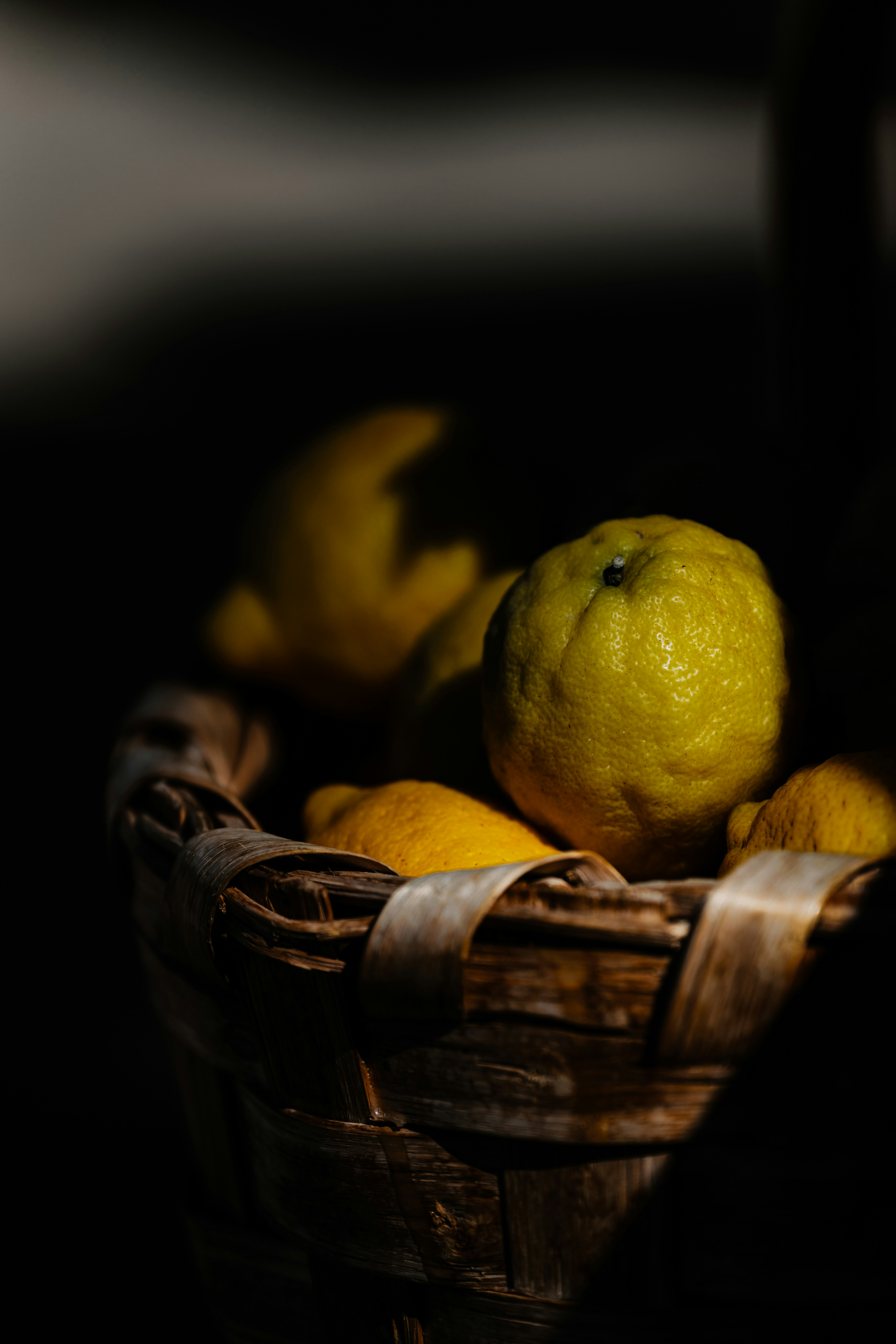 Golden Citrines in a Silent Basket