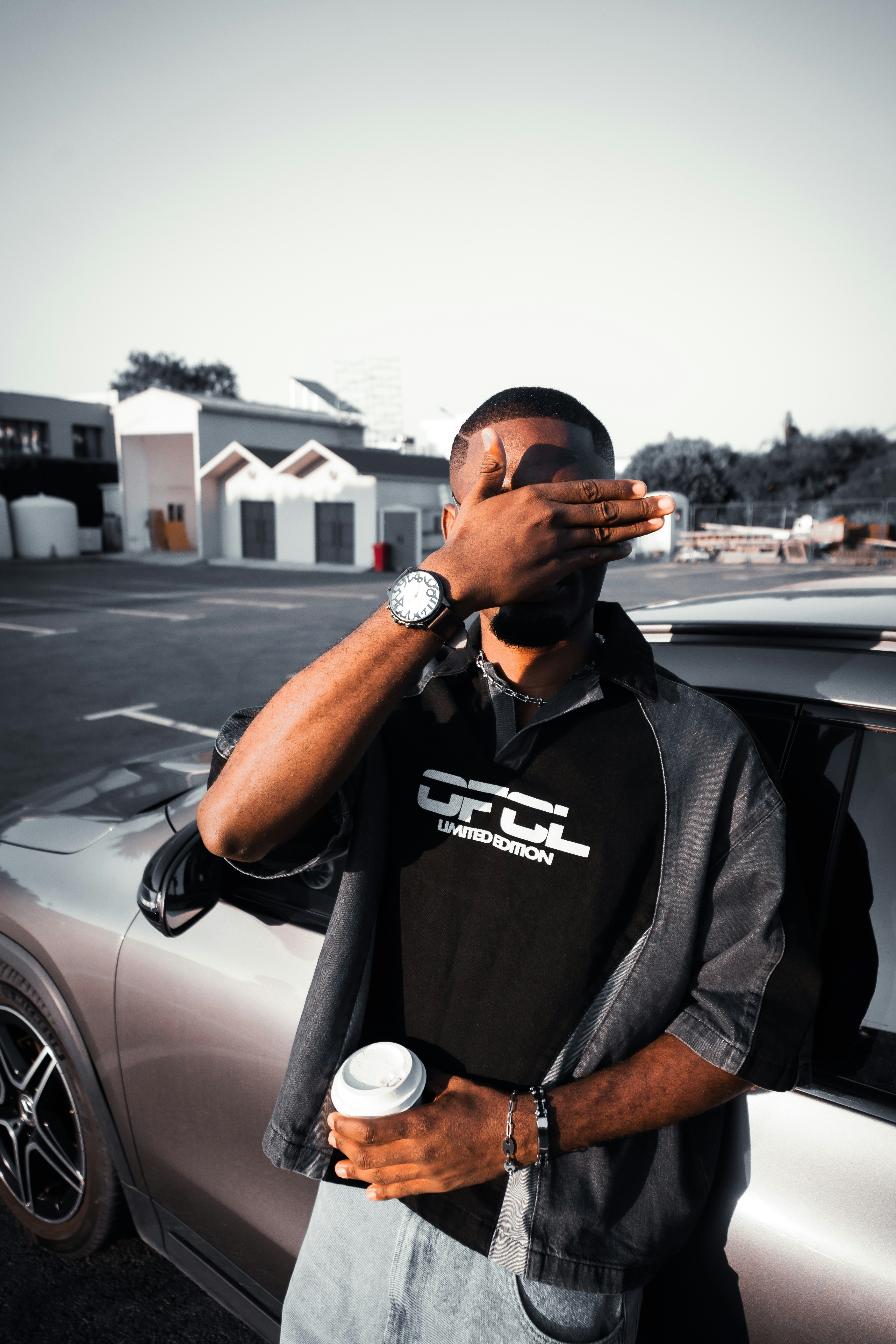 Selfie Shroud: A Quiet Moment by the Car