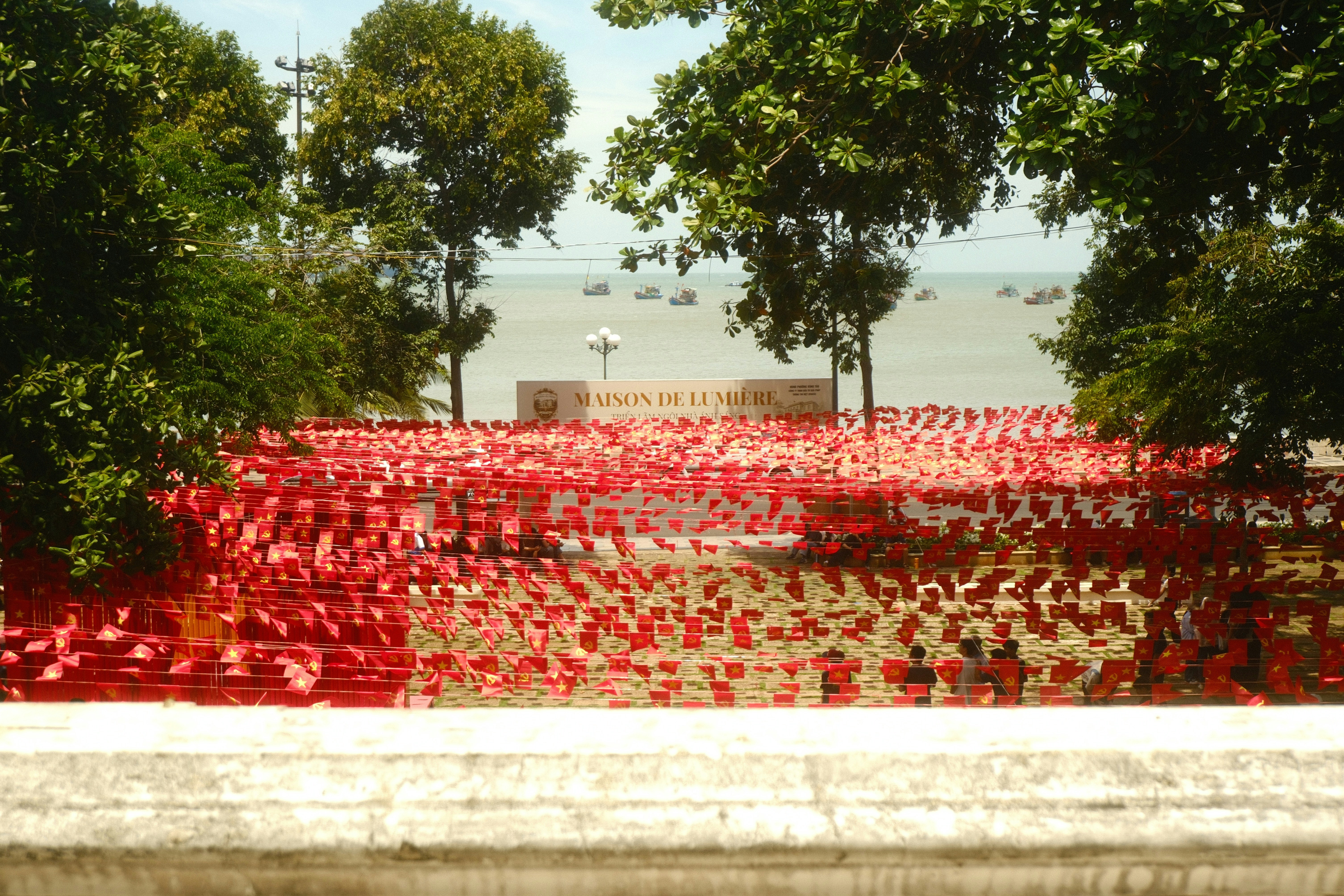 Red Ribbon Row at the Waterfront Ceremony