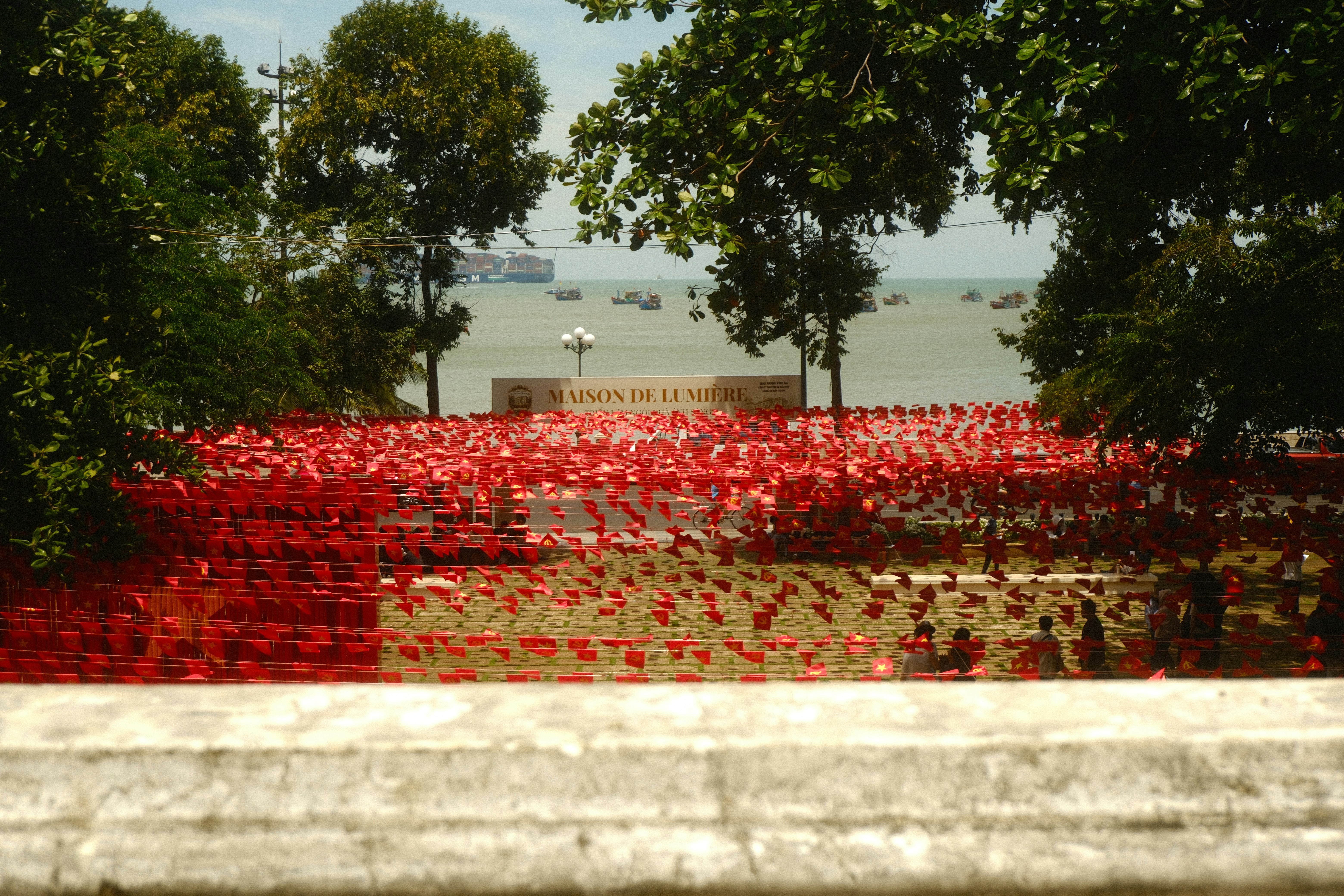 Red Sea of Seats: A Sea of Color at the Beachfront
