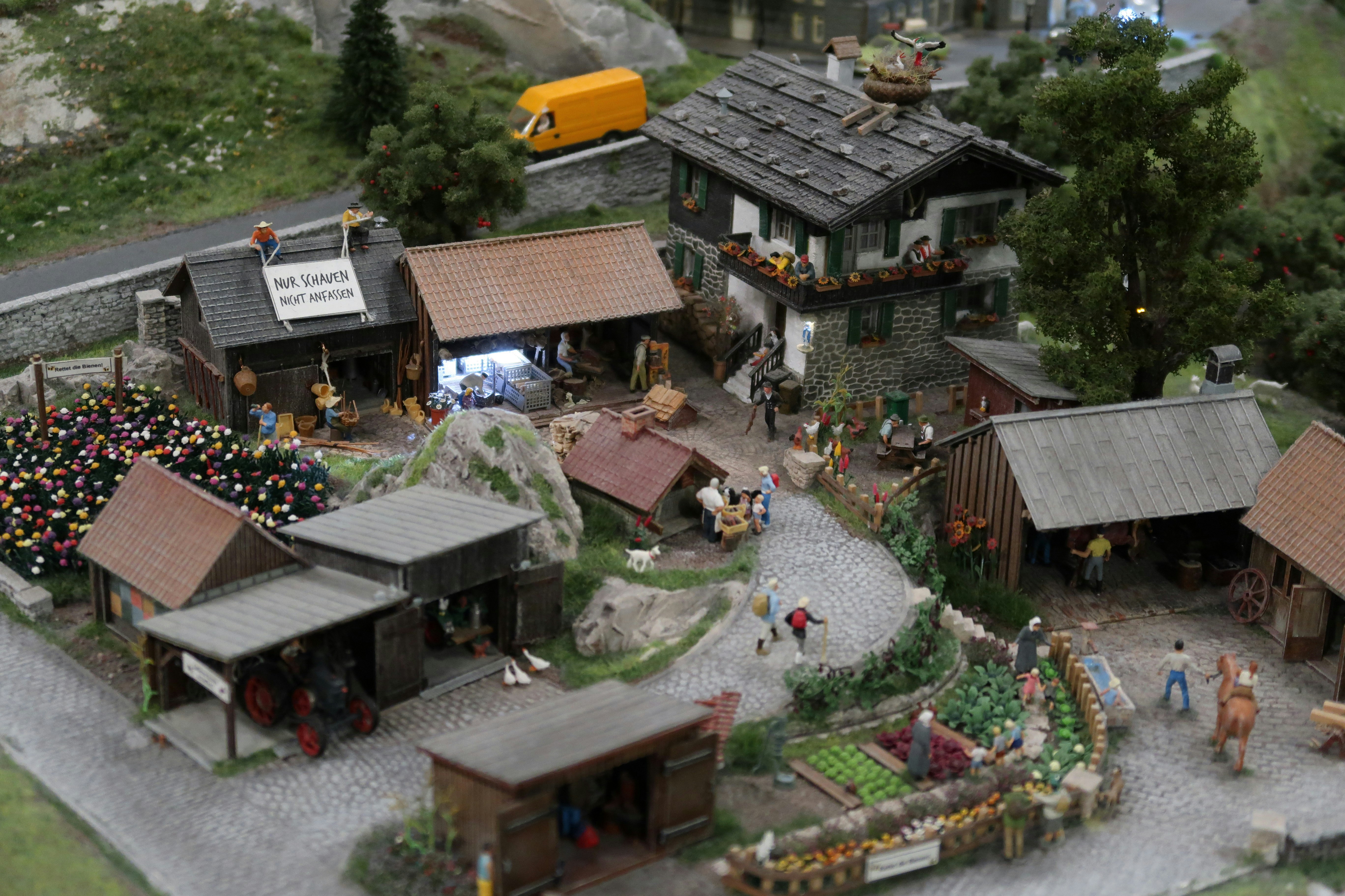Miniature Alpine Village in Motion