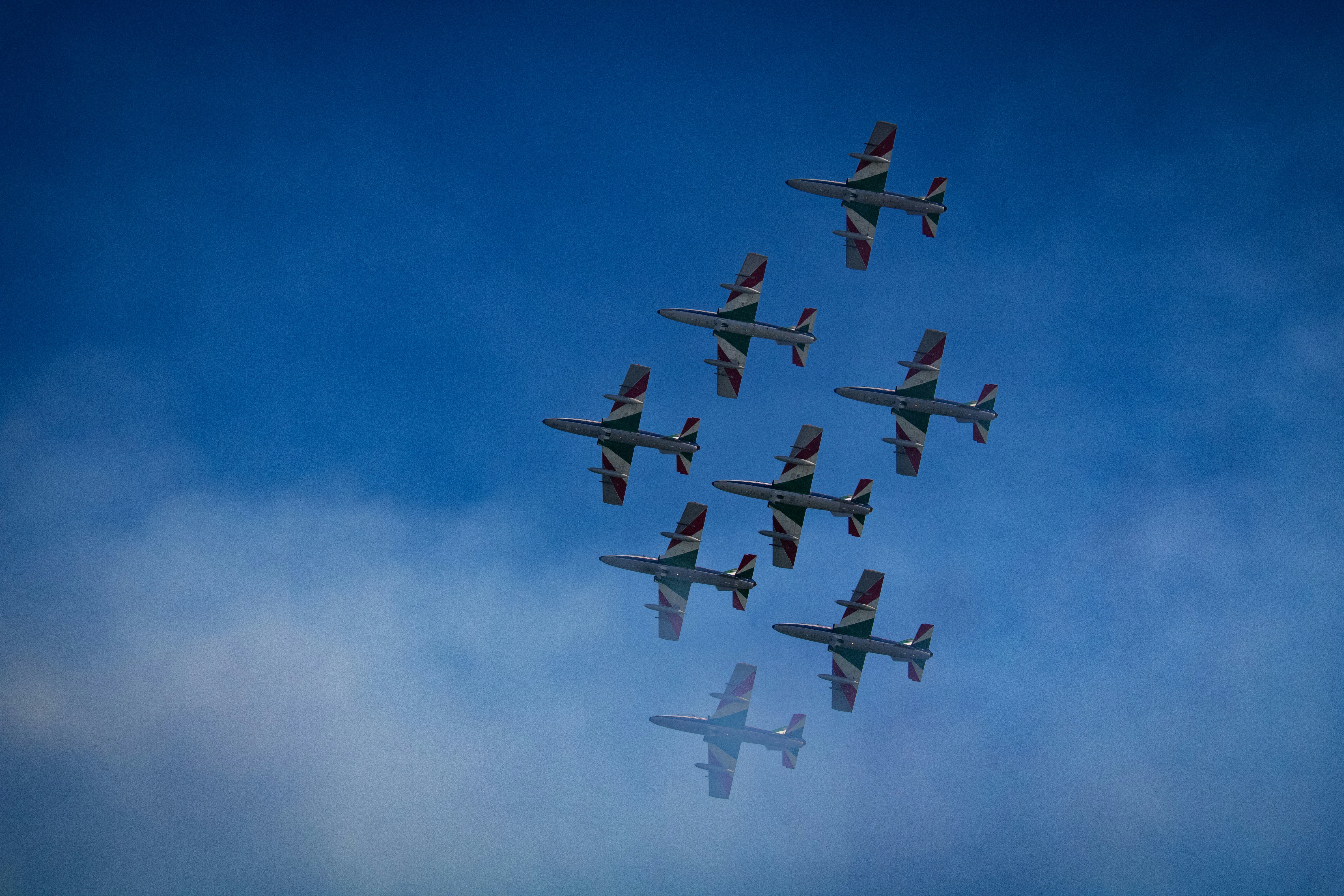 Nine-jet Formation Pierces through Morning Clouds
