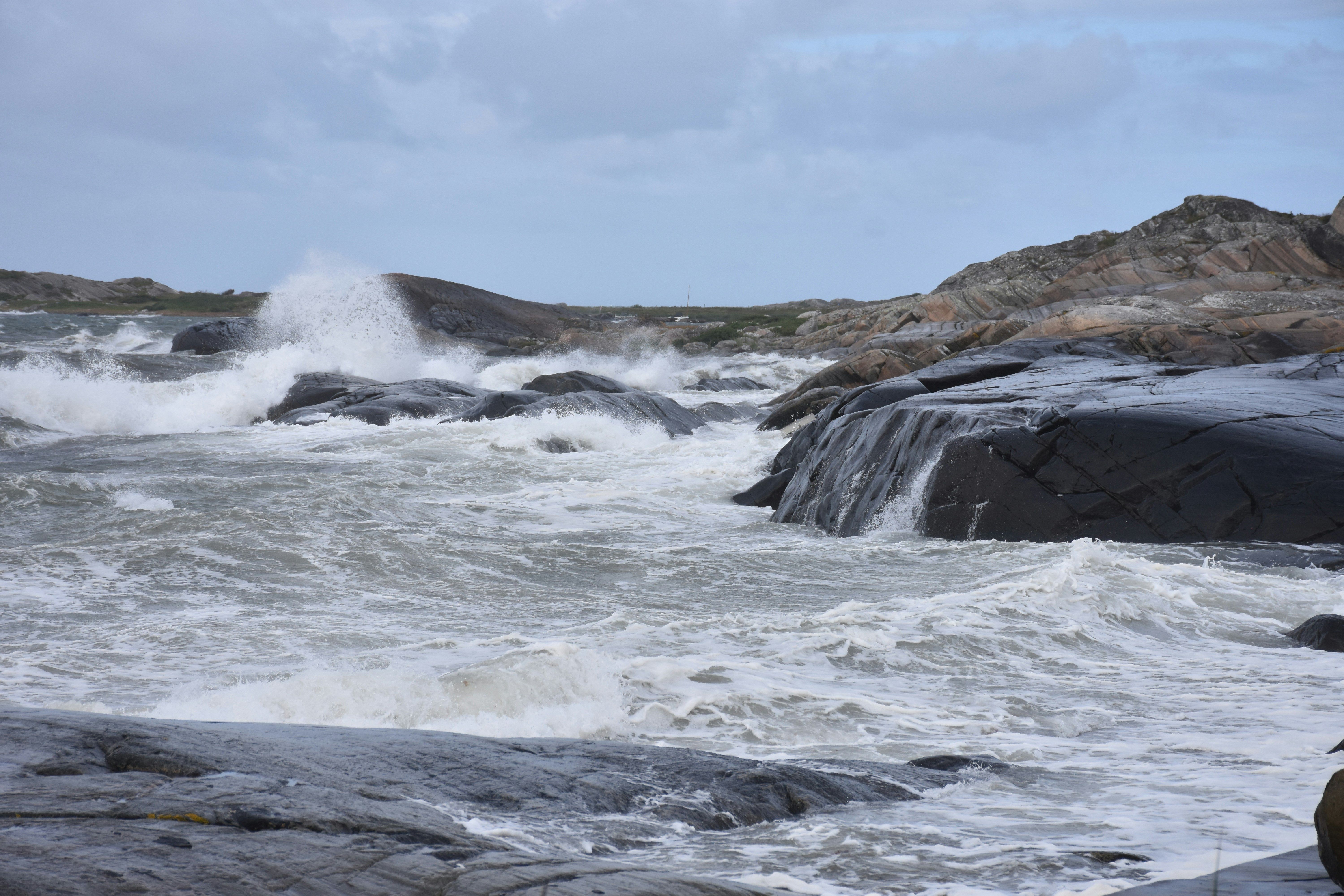 Rough Seascape: Waves Collision Against Granite Shore