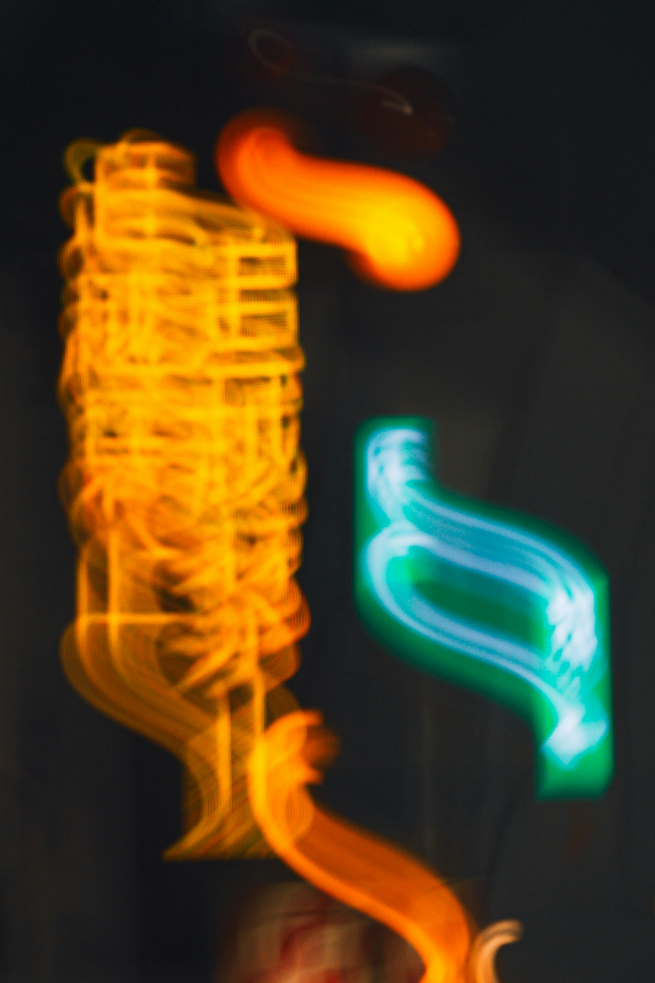 Neon Whirl: A Blur of City Light in Motion