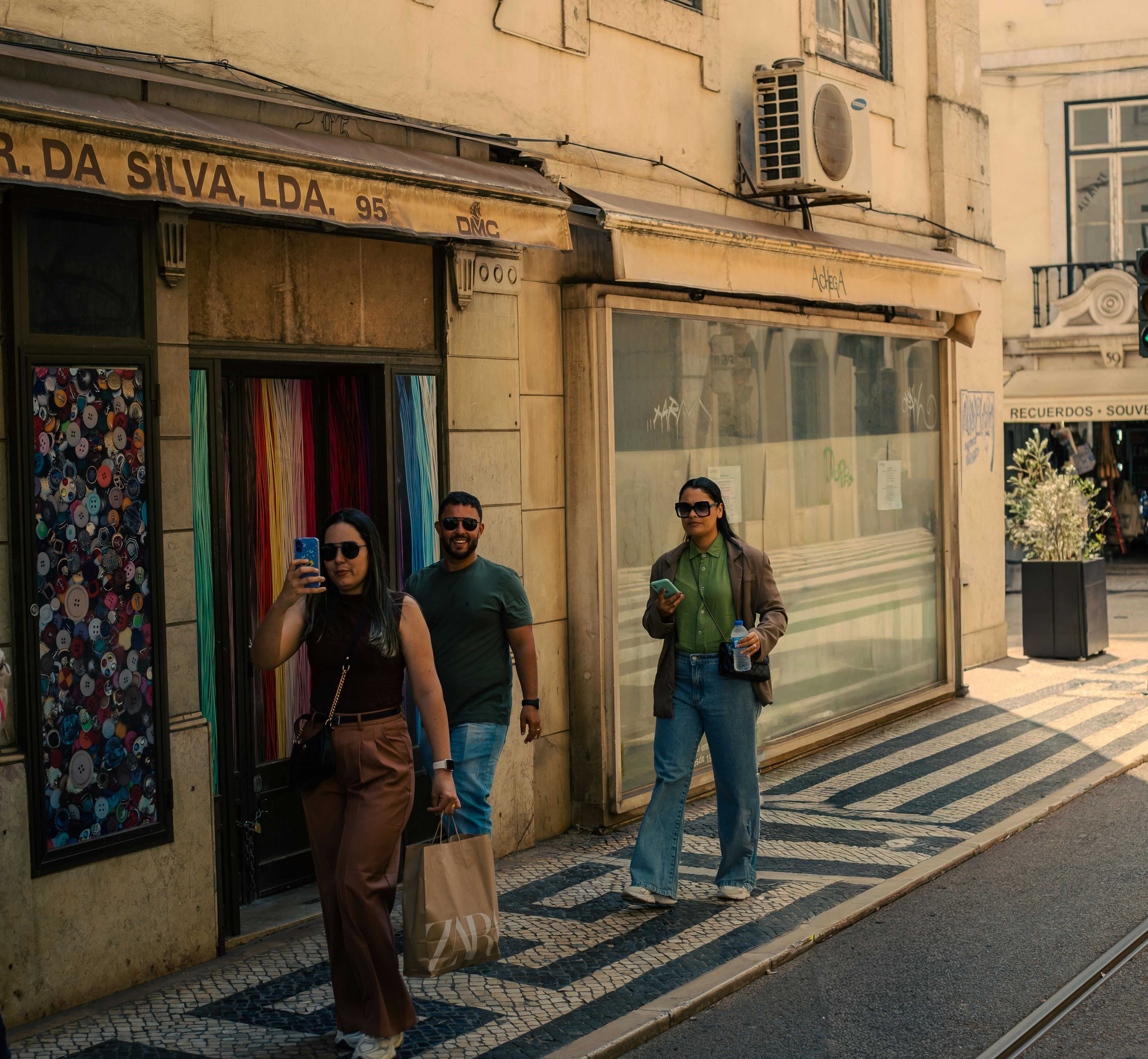 Stroll and Snap: A Sunlit Street Moment