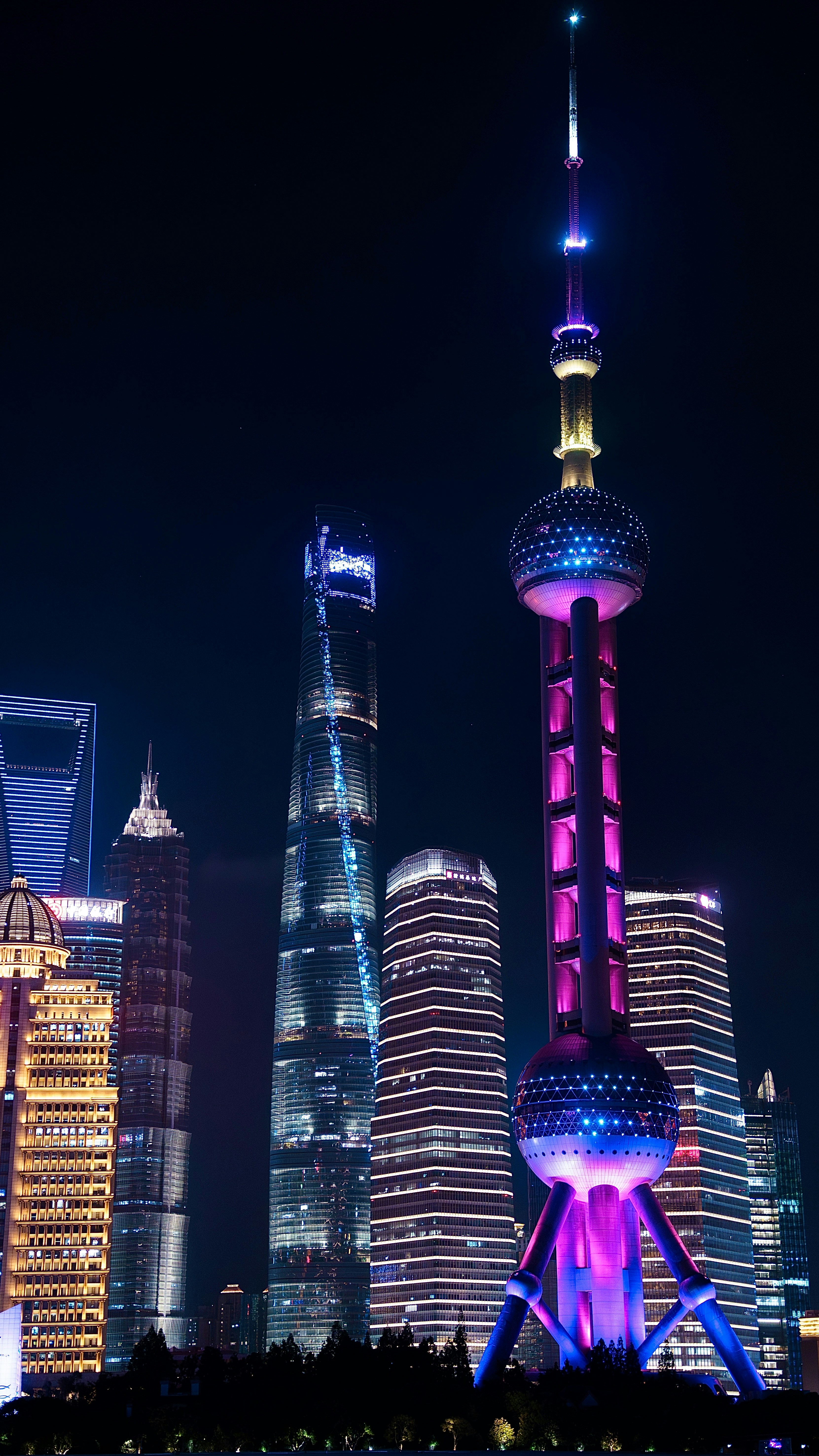 Neon Spire: Shanghai Skyline at Night