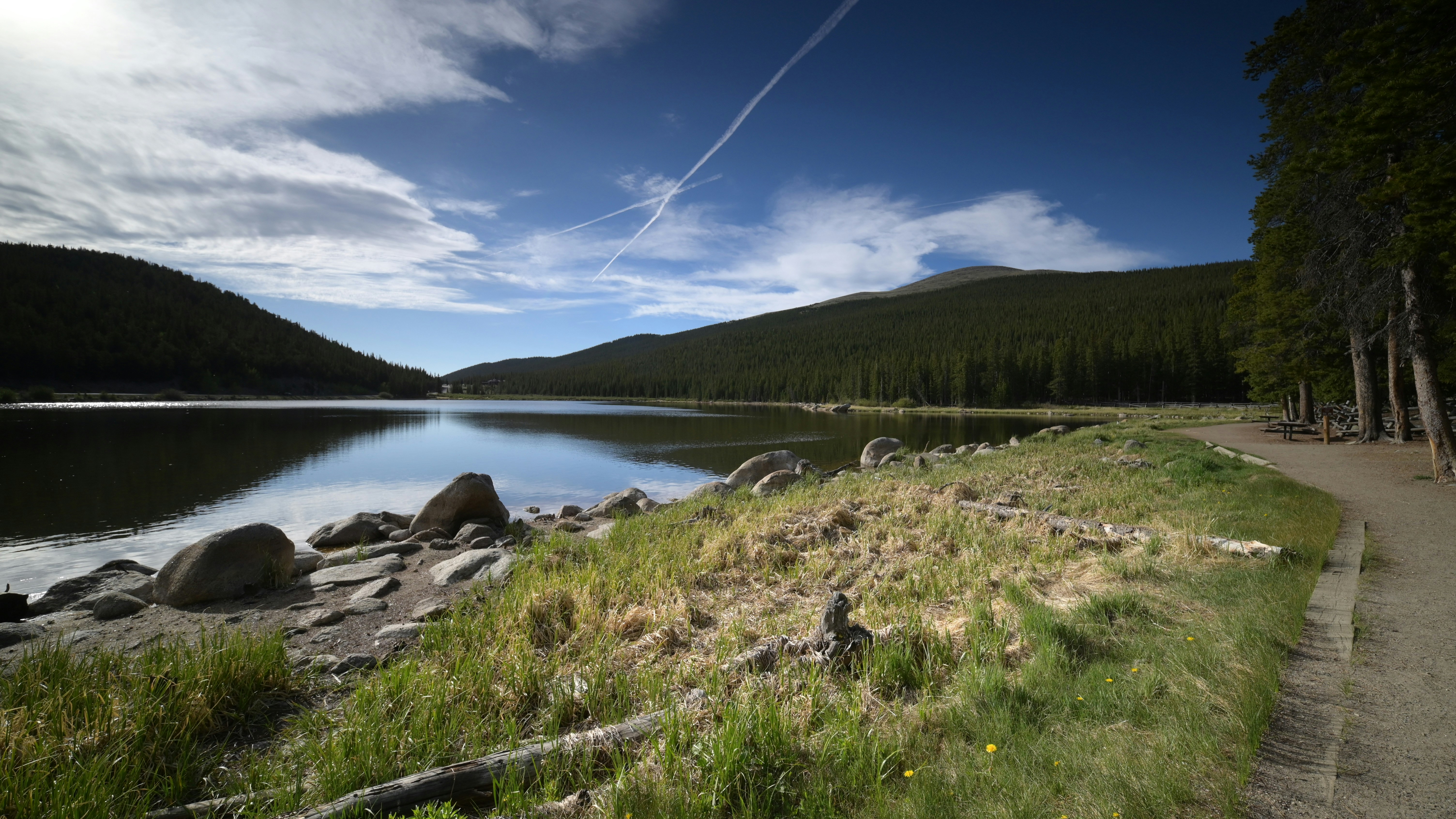 Lakeside Pathway to the Distant Pines