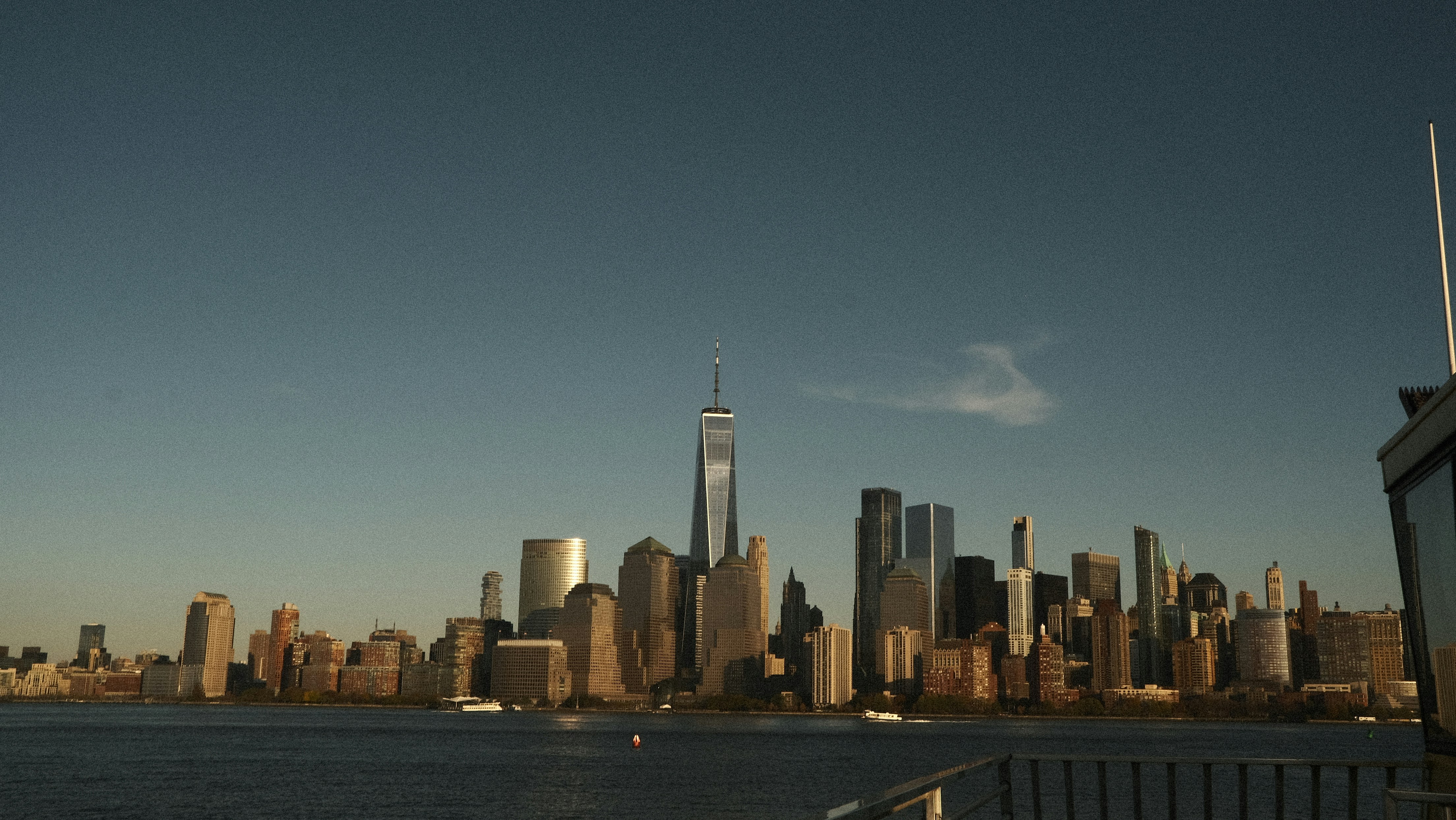 City Silhouette at Dusk: Lower Manhattan's Glass and Steel