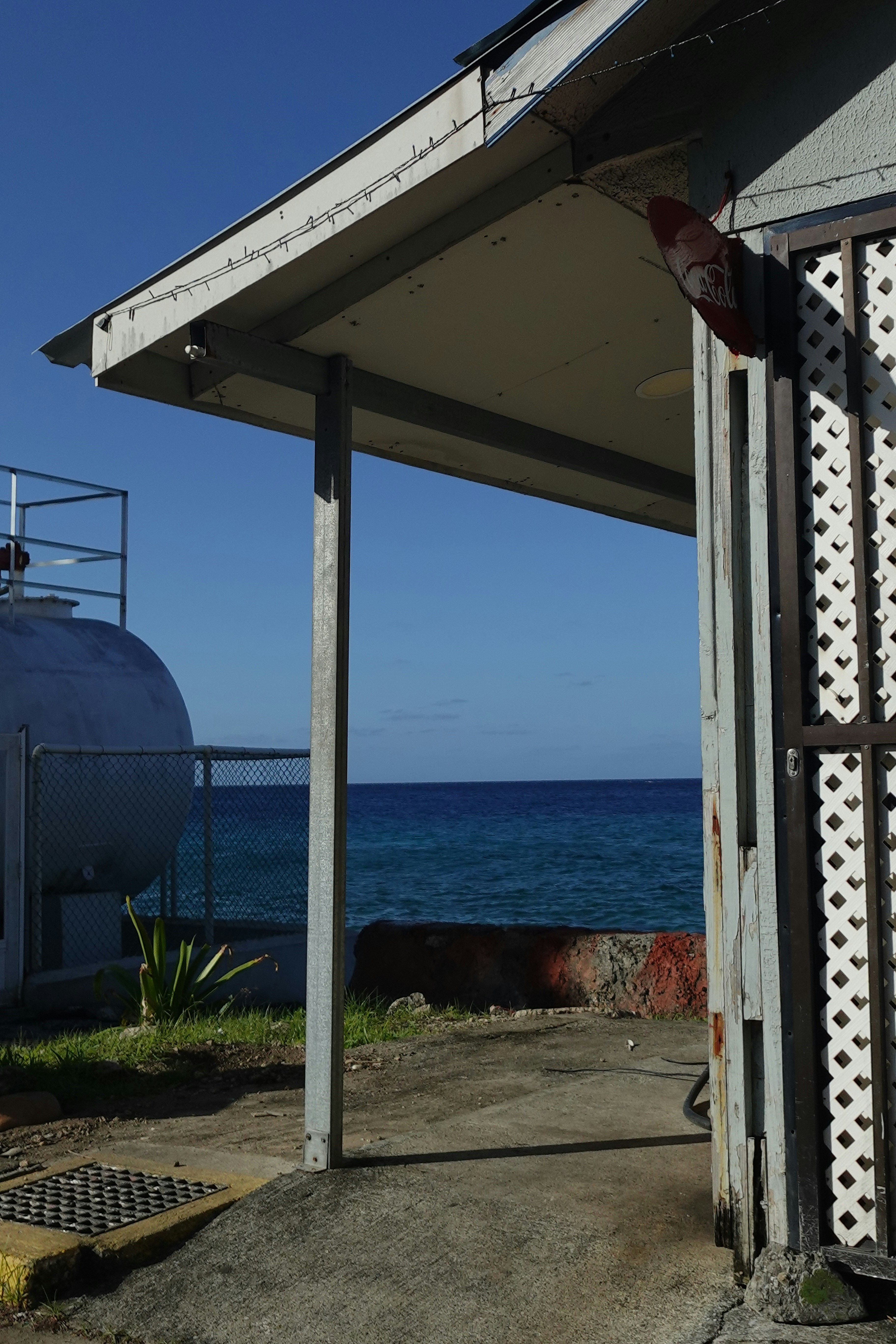 Sea View Through a Weathered Shorefront
