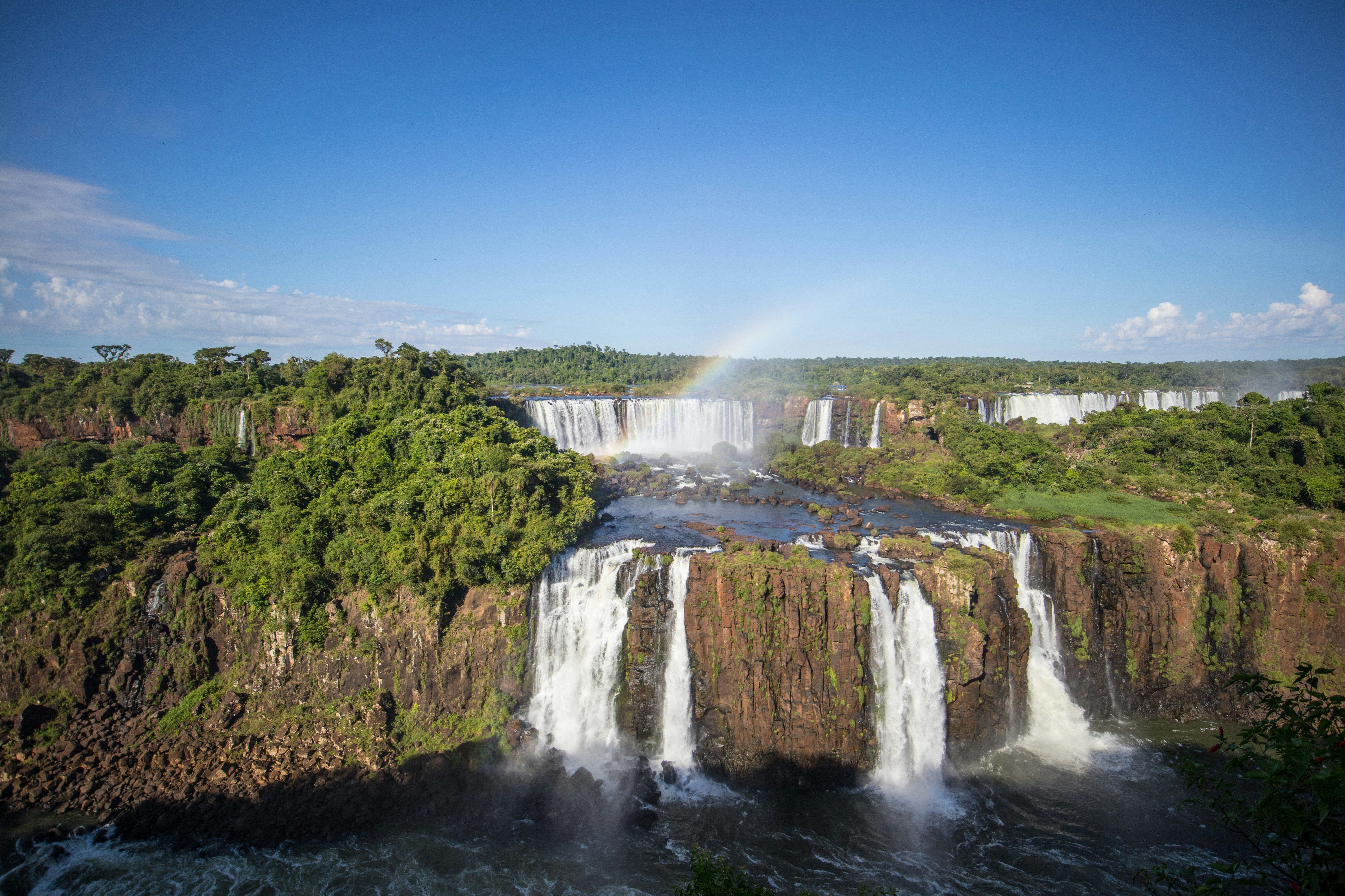 Rainbow Mist over a Majestic Double Cascade