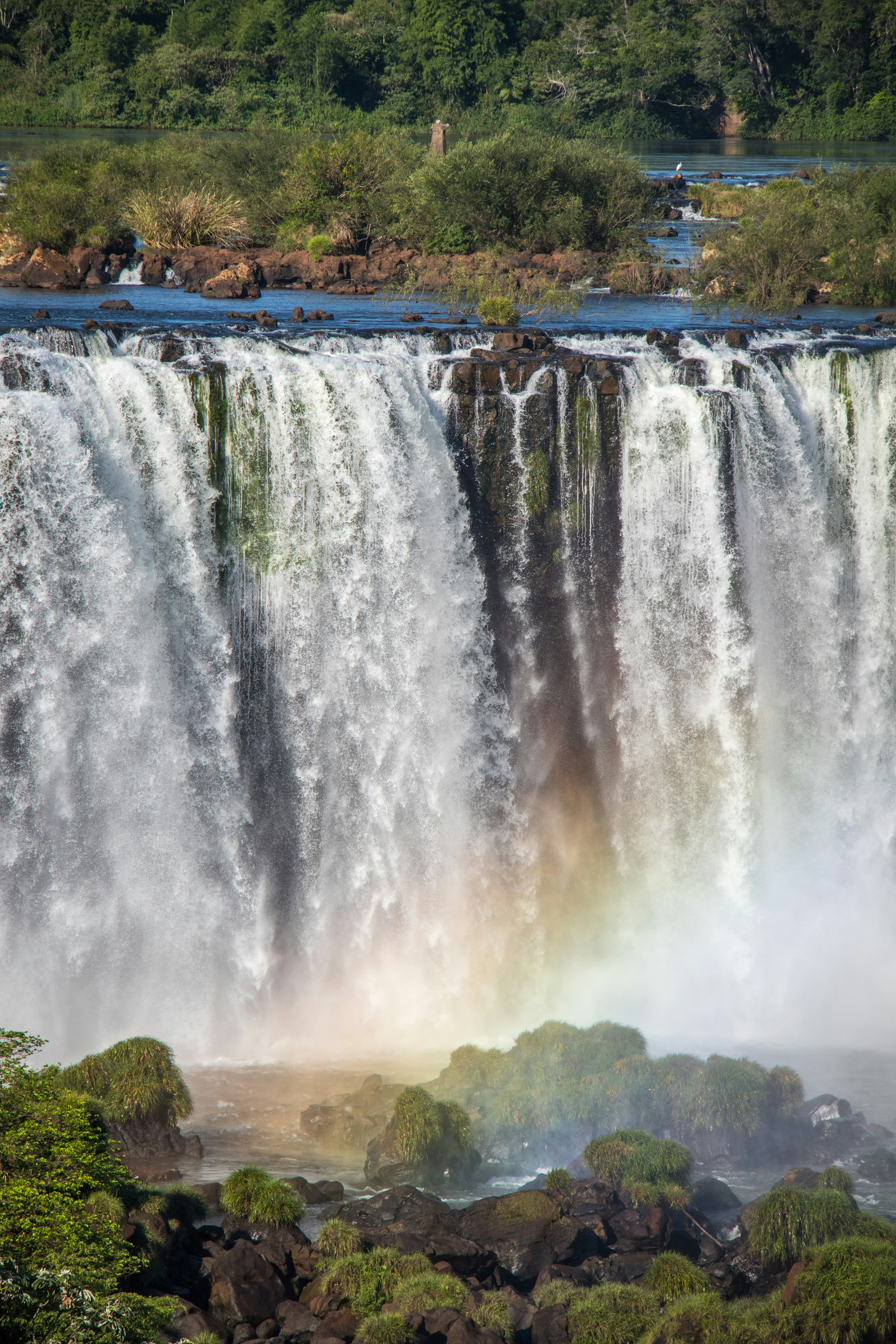 Vast Curtain: Morning Mist over Wide Victoria Falls-like Cascade
