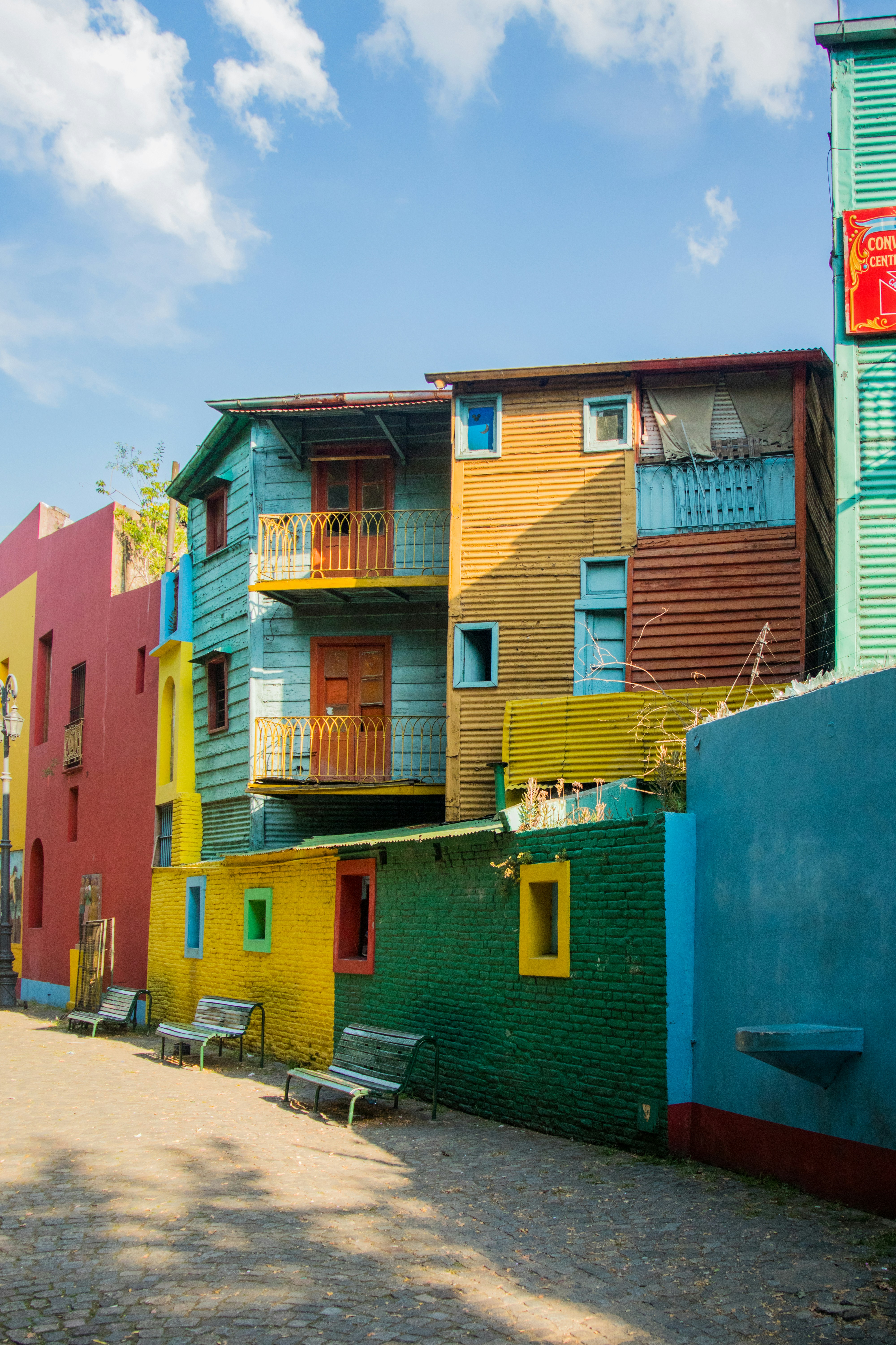 Colorful Courtyard In Weathered Rainbow Row