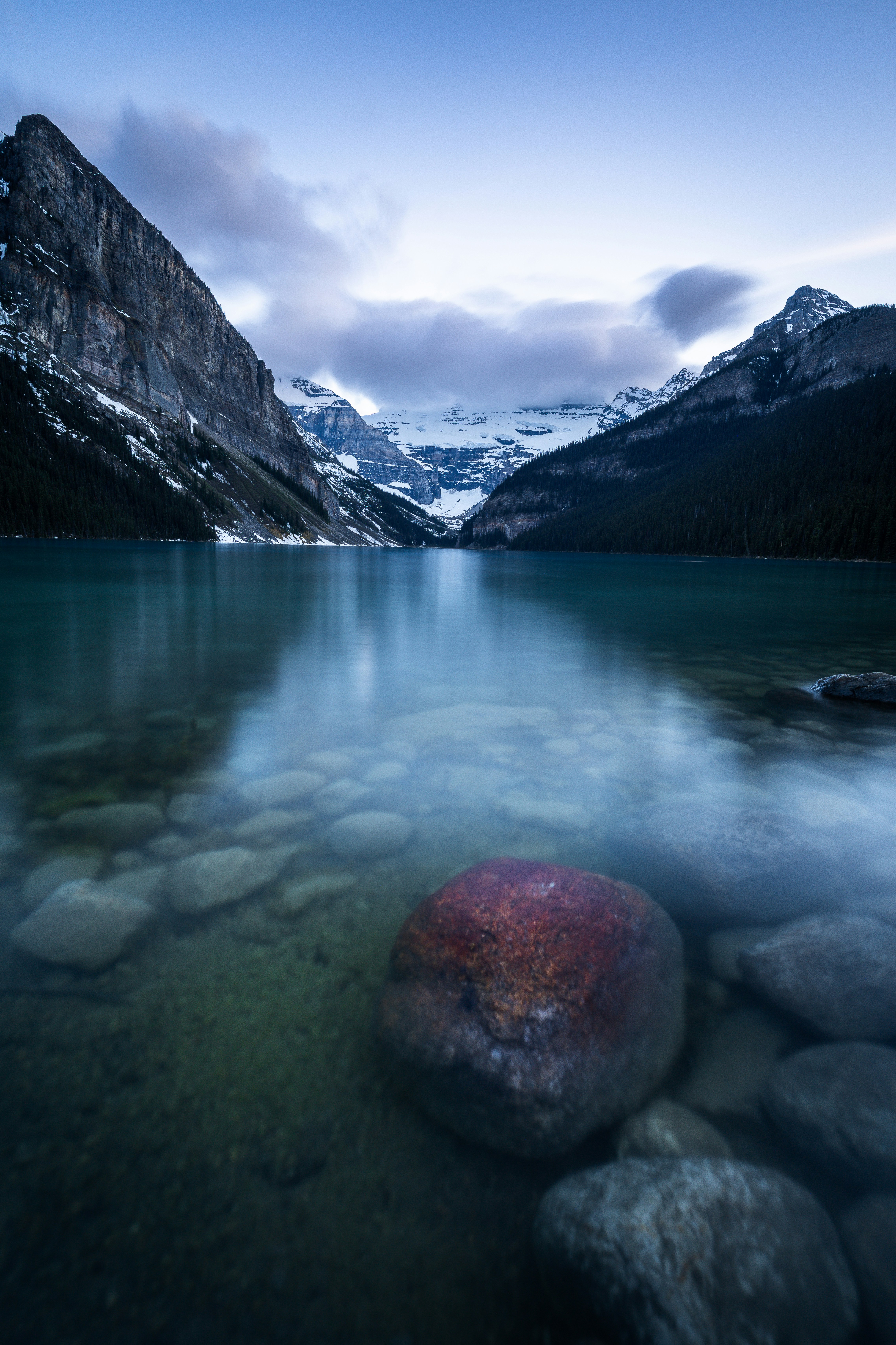 Emerald Lake Reflections Between Glacier Walls