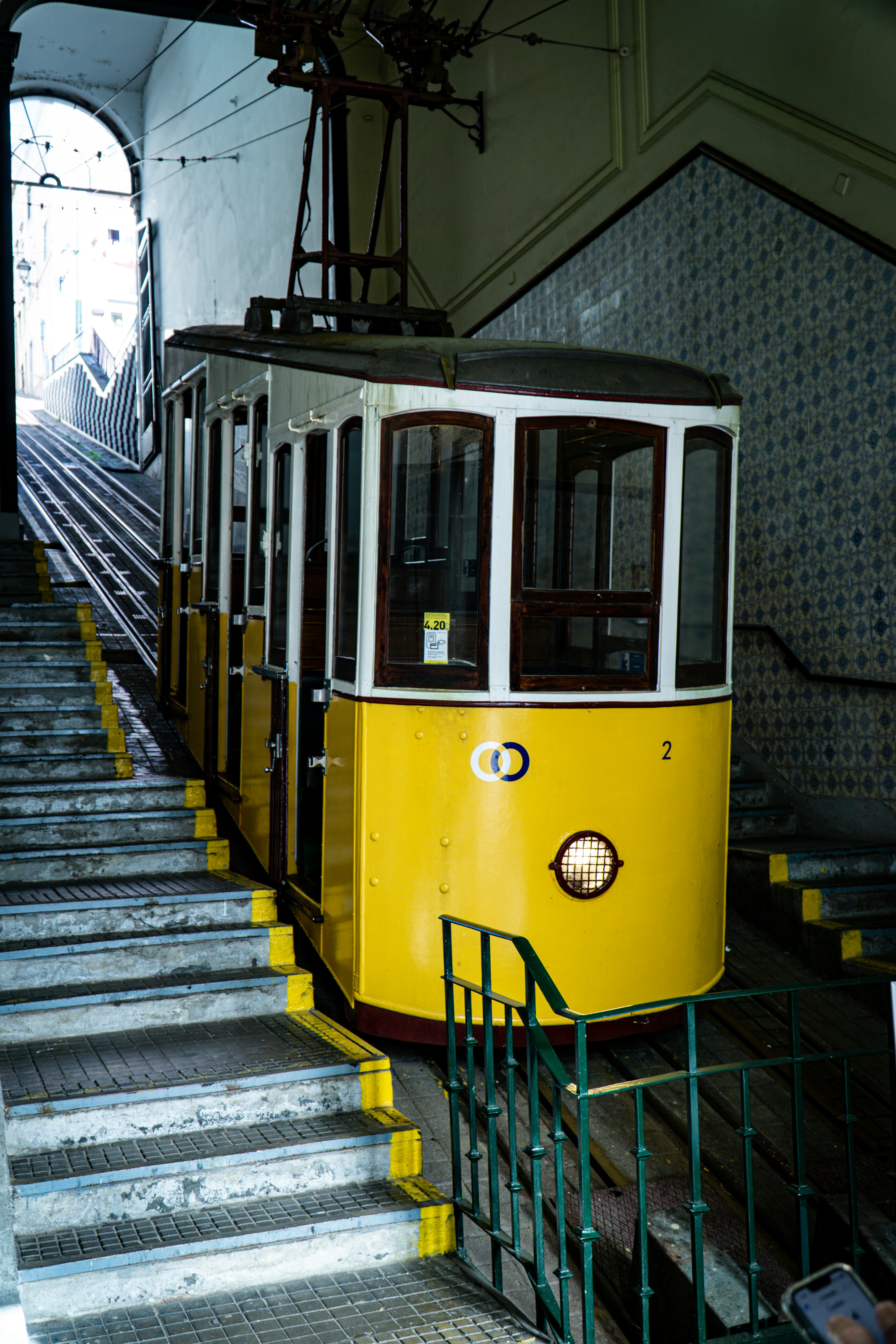 Yellow Tram at the Staircase Portal