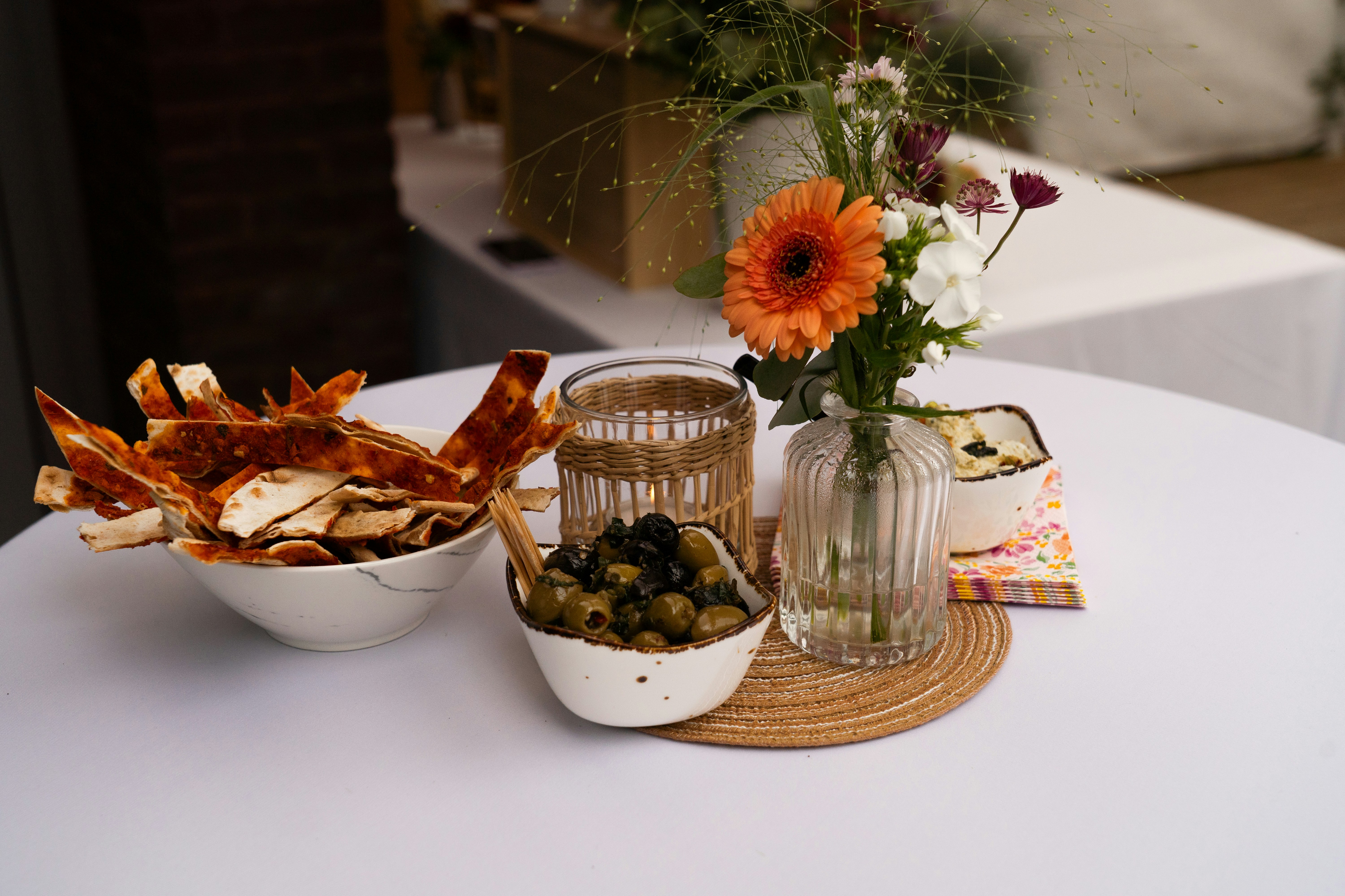 Citrus of Crescendo: A Quiet Tablescape with Chips and a Floral Toast