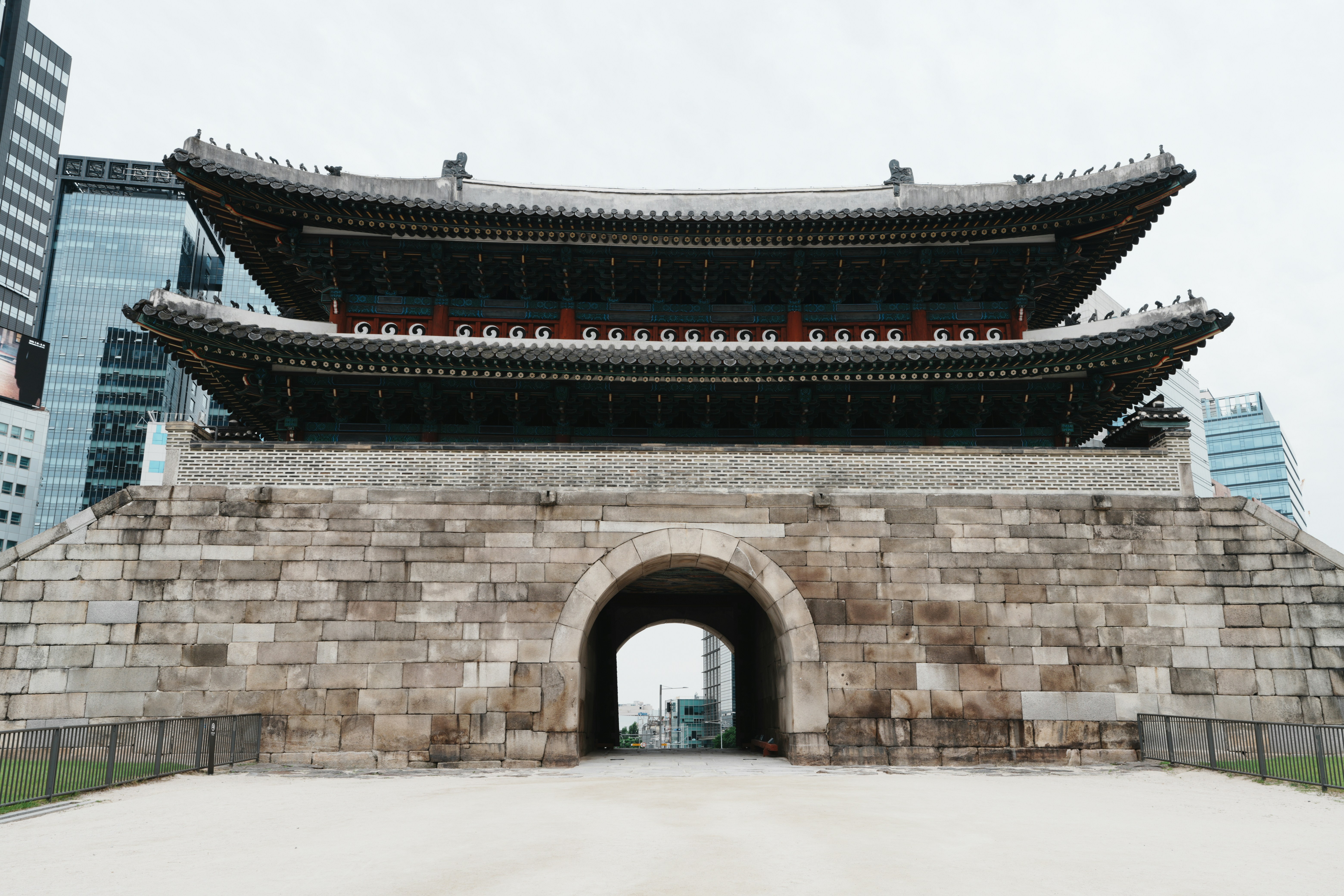 Gateway of Time: A Modern City Framed by a Traditional Korean Gate