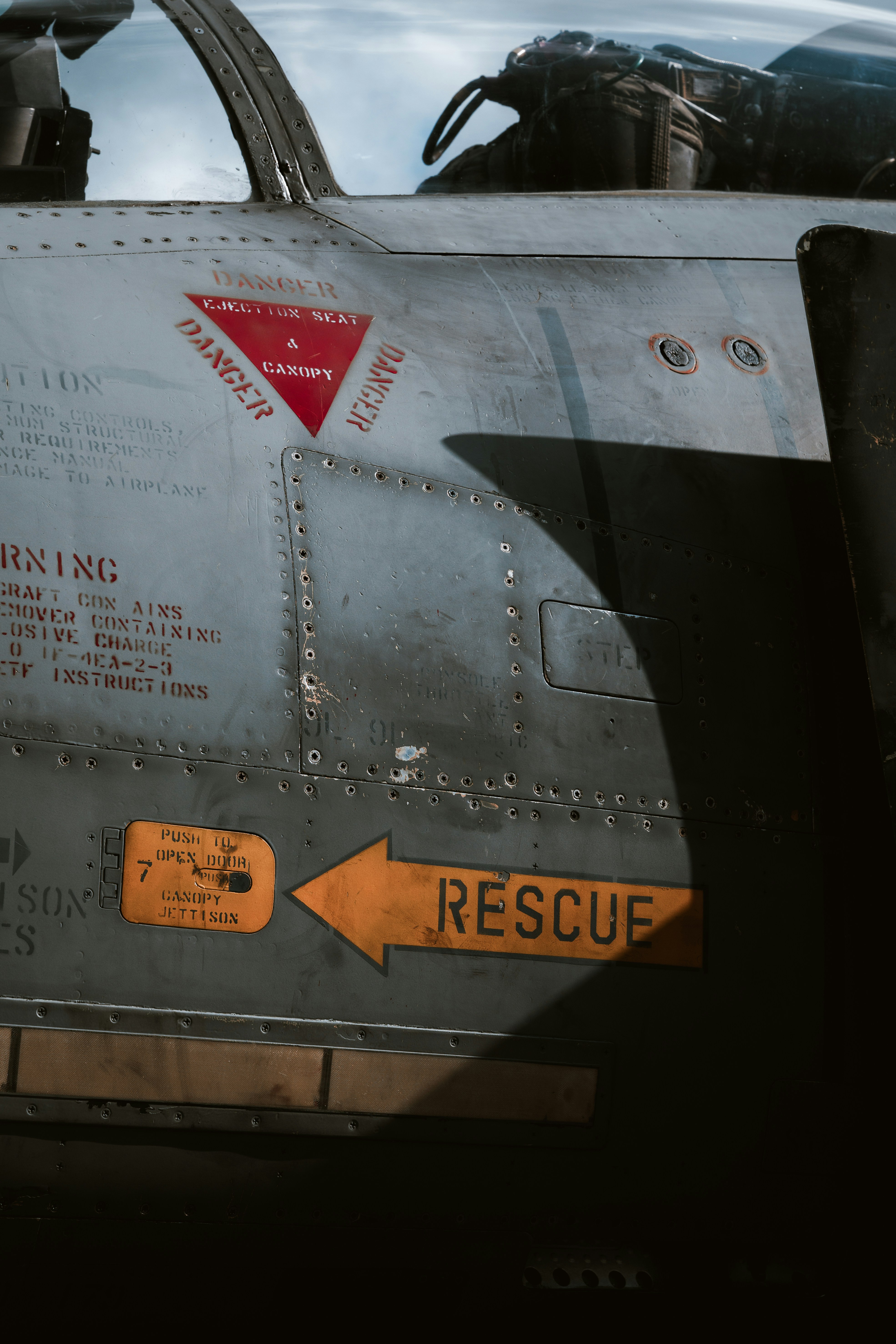 Rescue Arrow: The Weathered Cockpit of a Survivor Jet