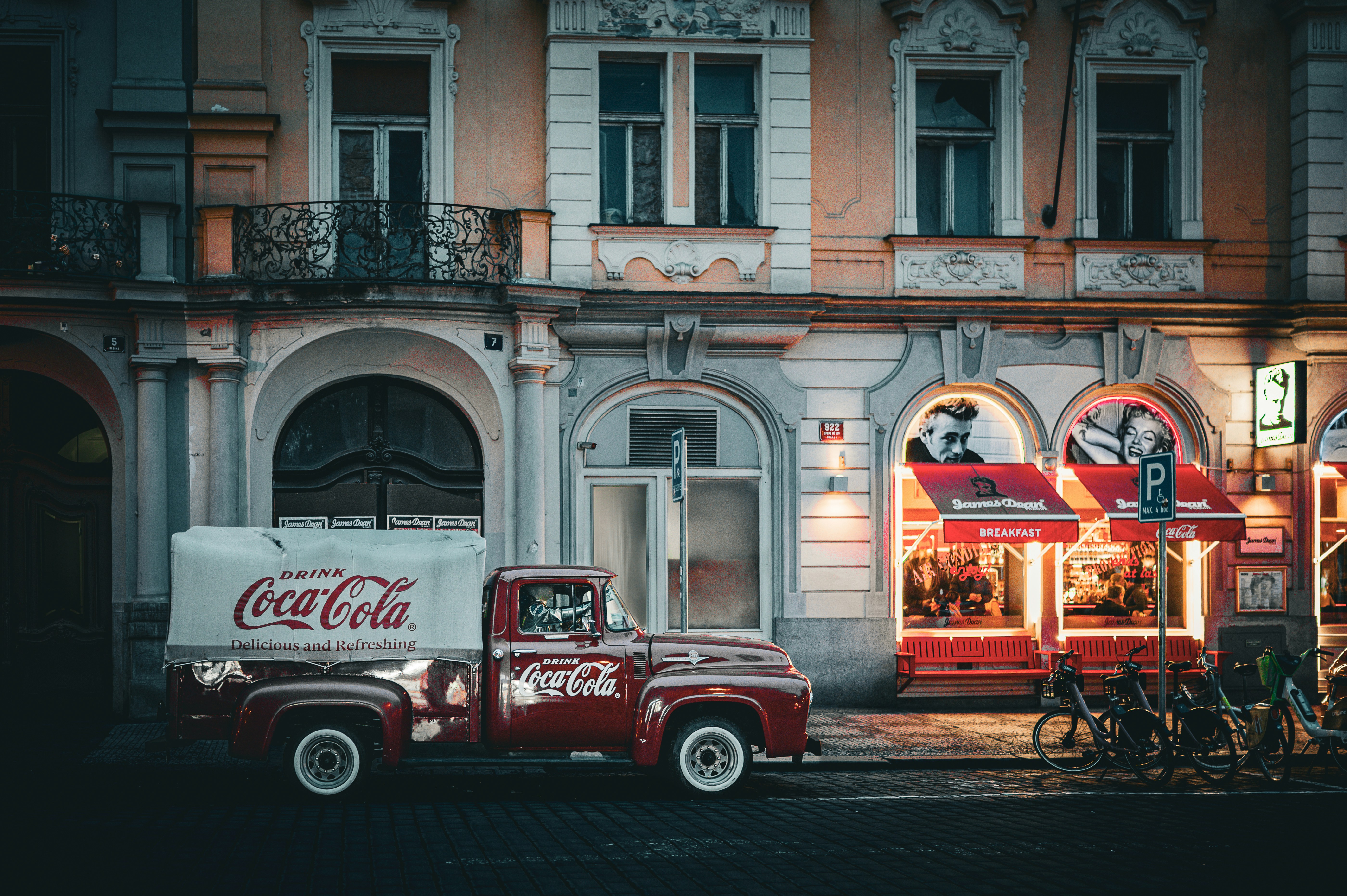 Coca-Cola Livery Under Streetlight Glow