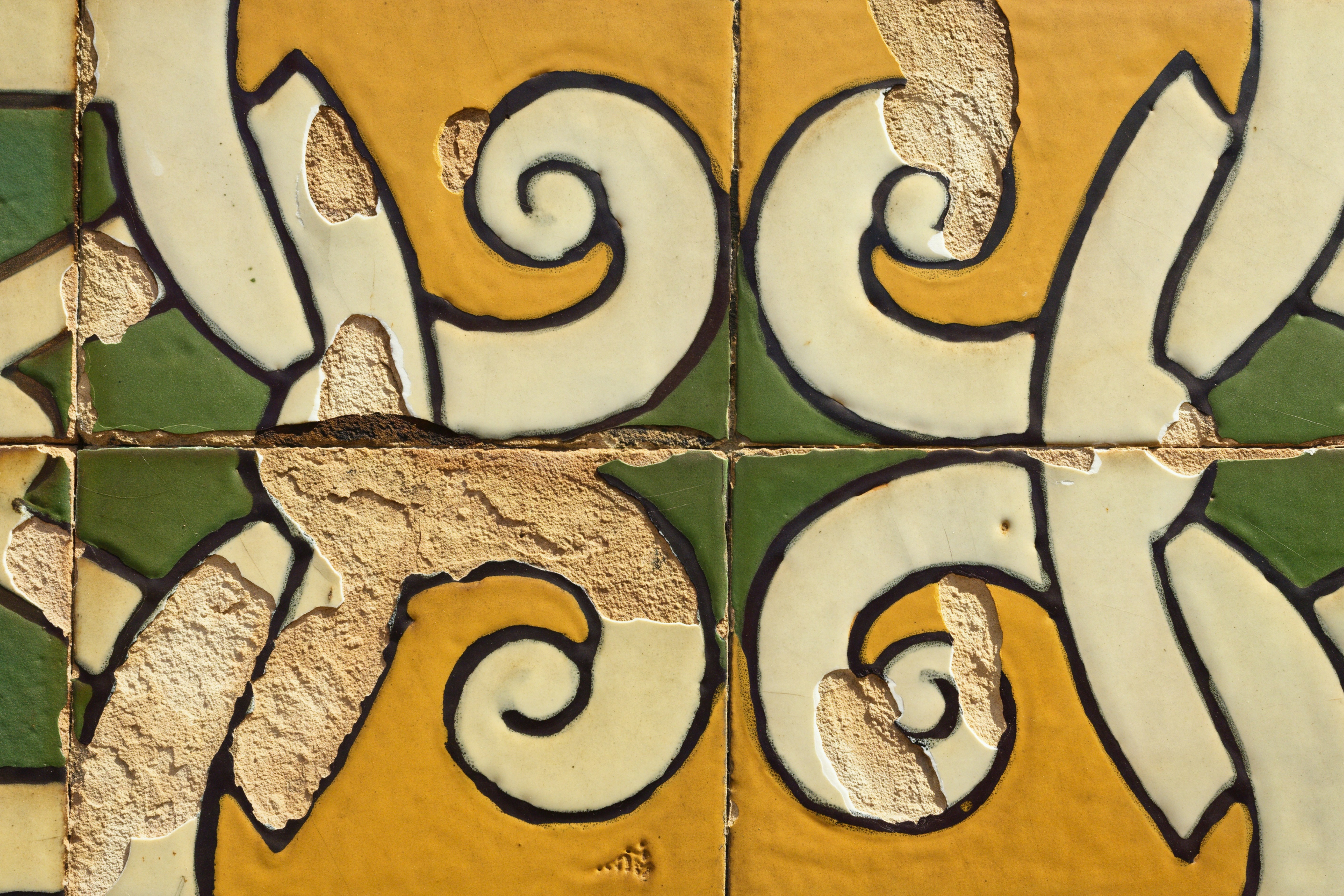 Colorful Tile Swirl: A Close Look at Painted Ornamentation