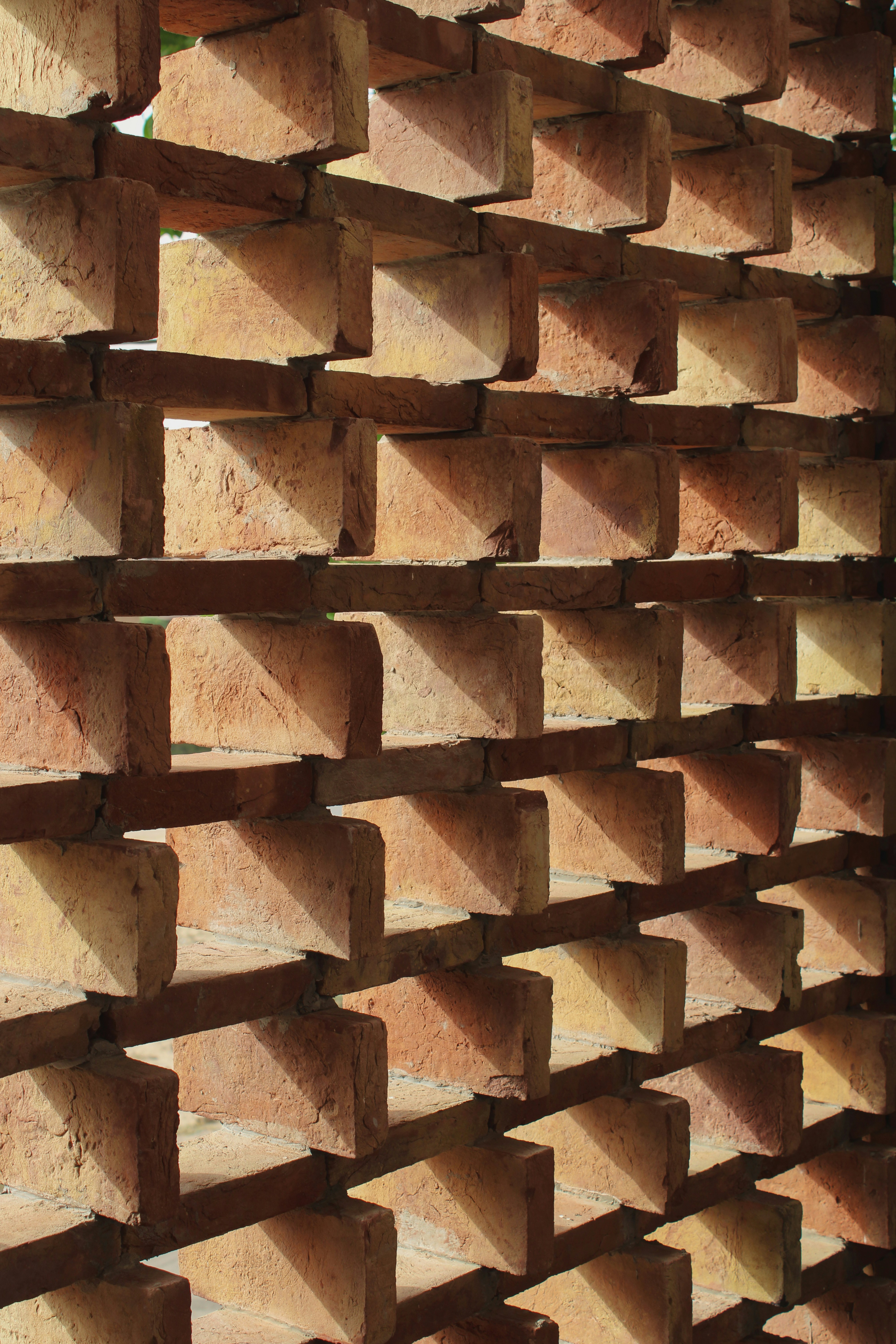 Brick Grid in Warm Autumn Light