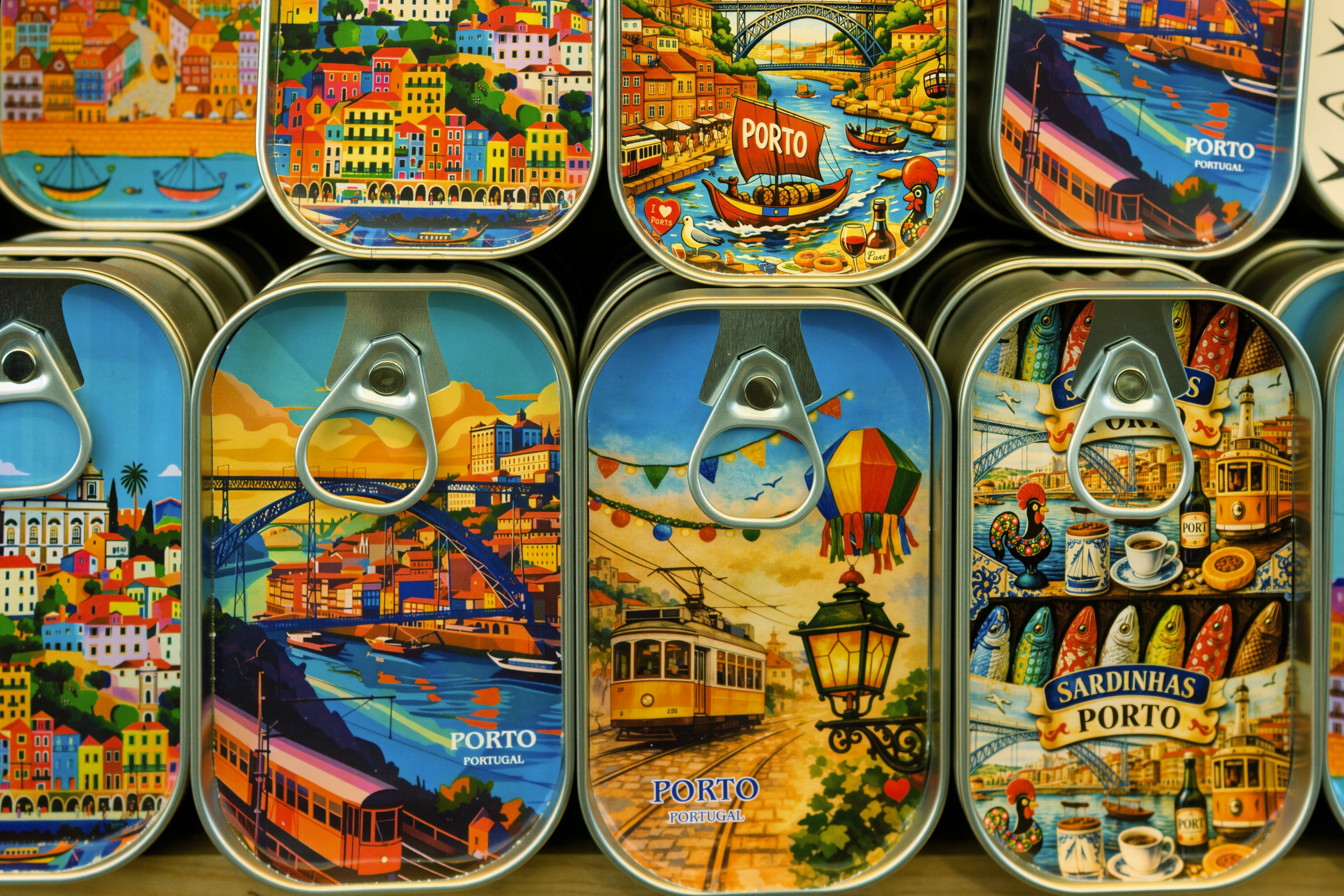 Colorful Porto: A Cascade of Dated Tin Can Art