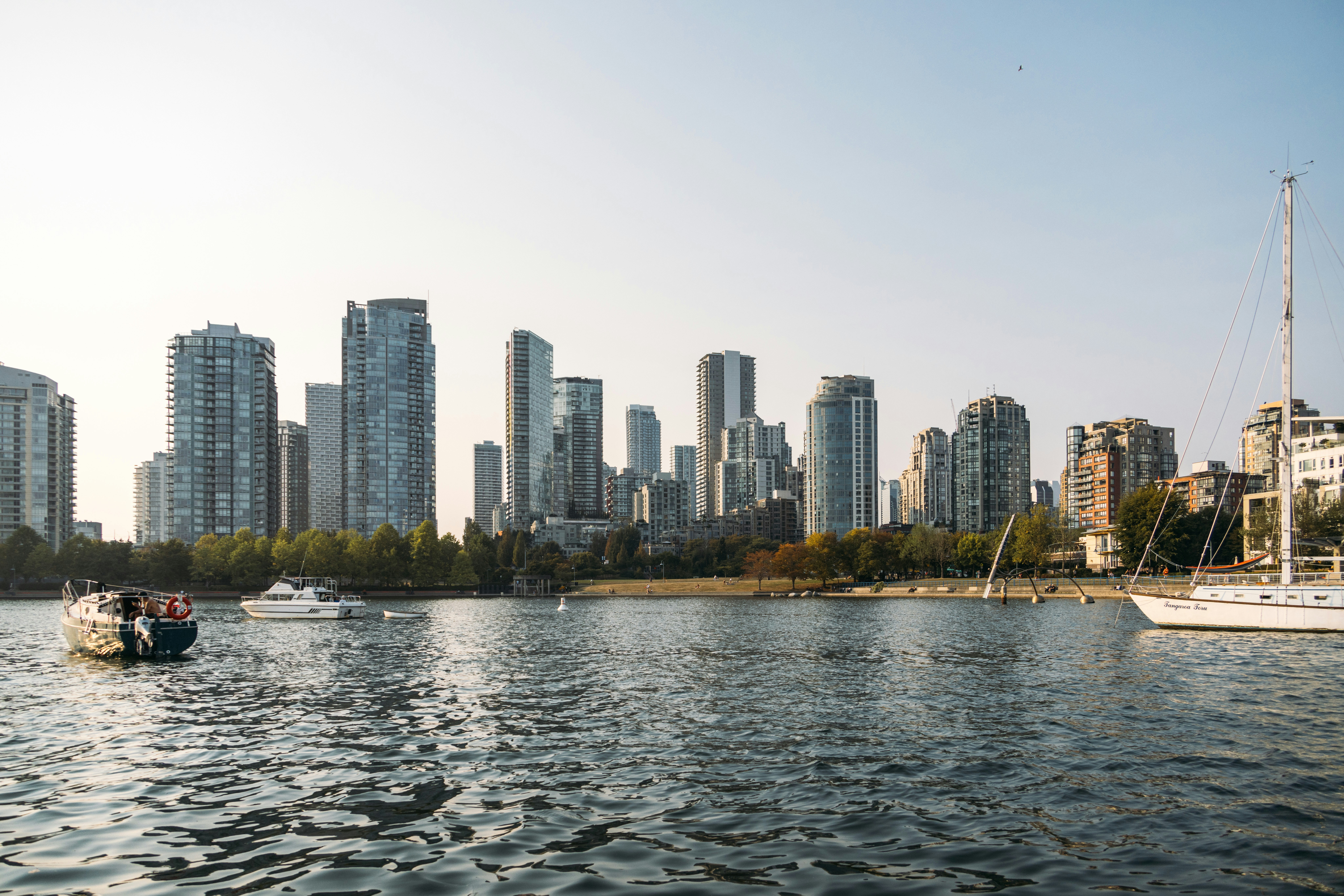 Urban Skyline on a Calm Waterfront