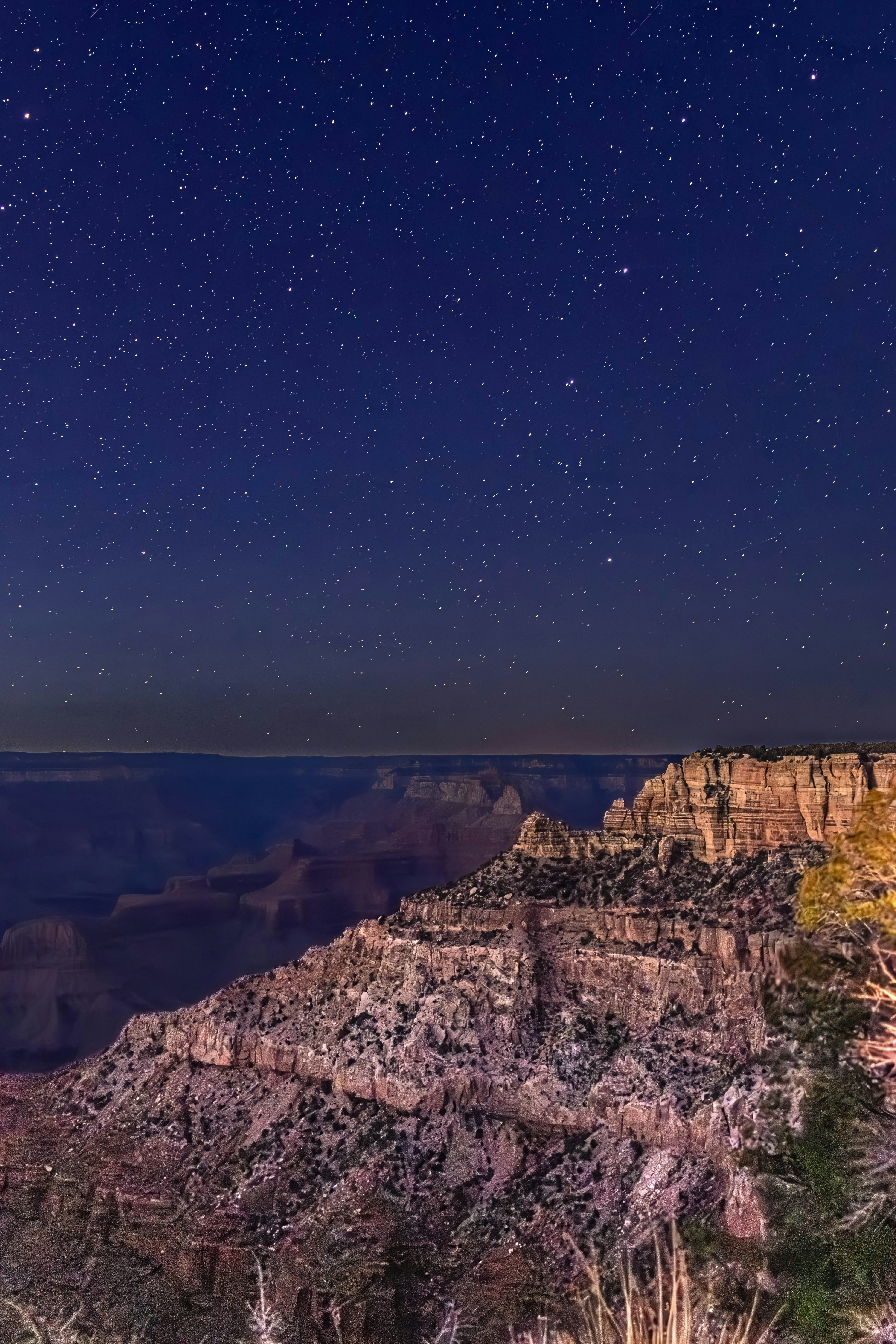 Stars in the night sky over the Grand Canyon South Rim