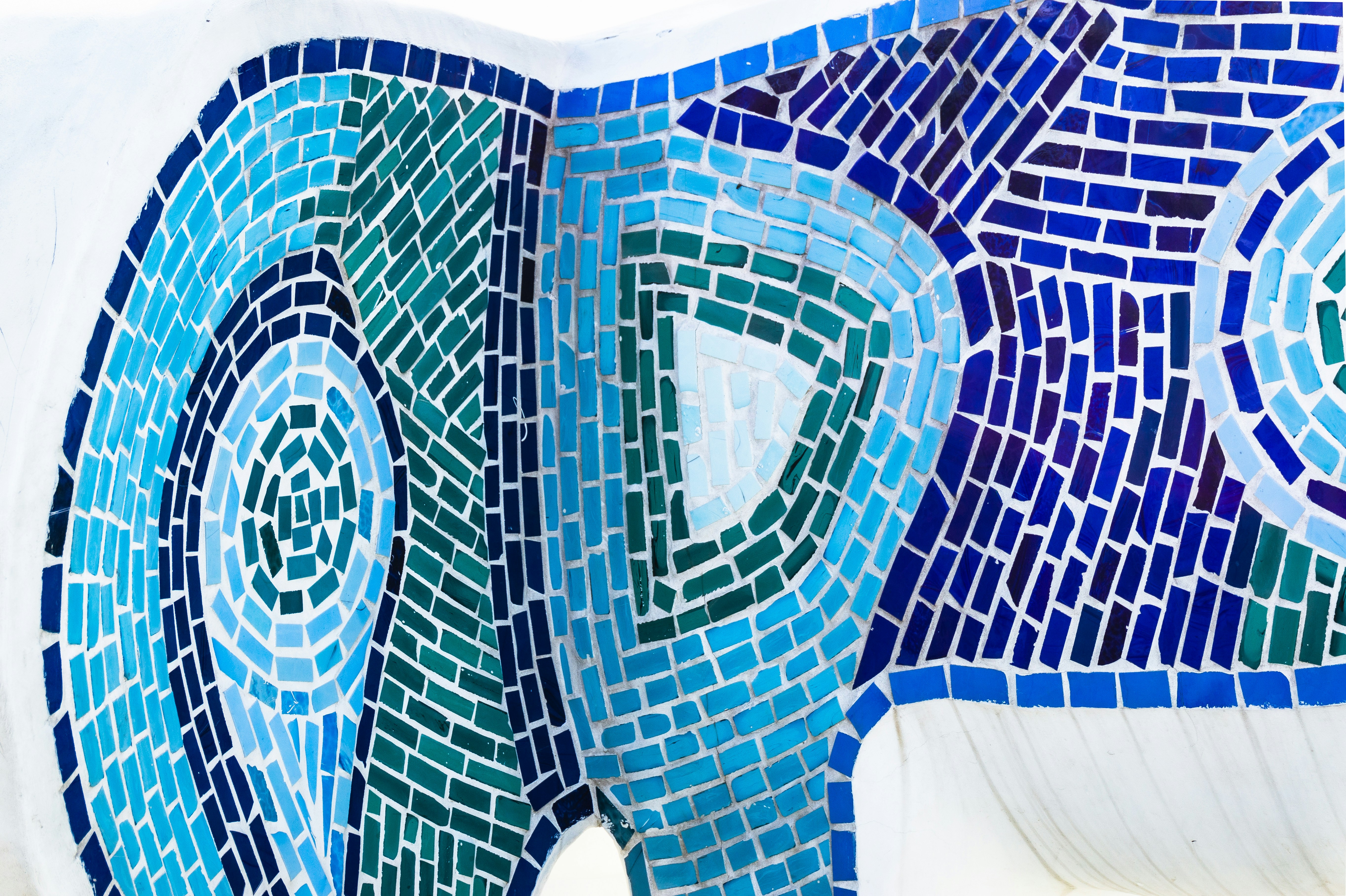 Fragments of Color: A Mosaic Portrait in Oceanic Blues