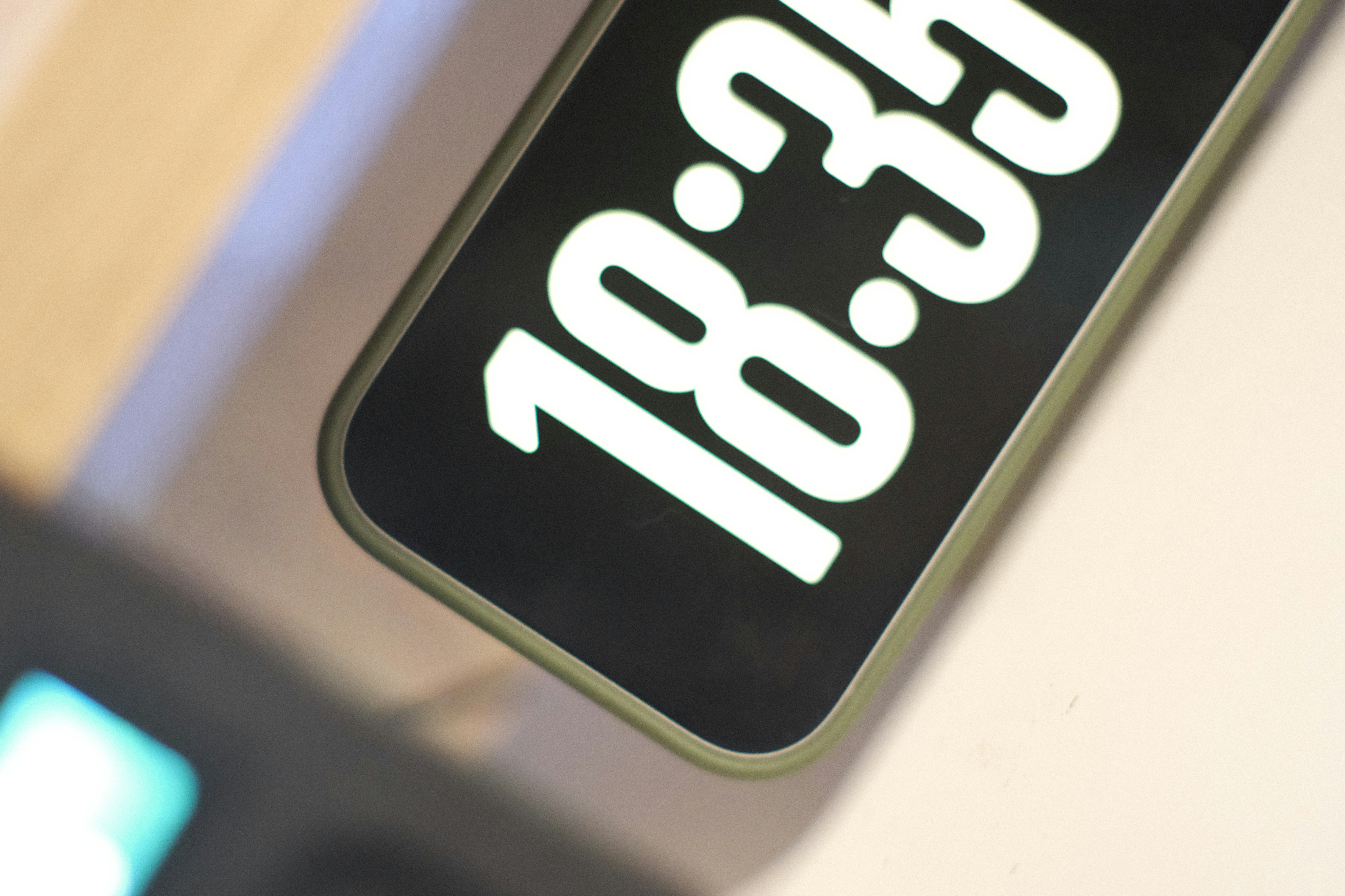 Digital clock displaying 18:35