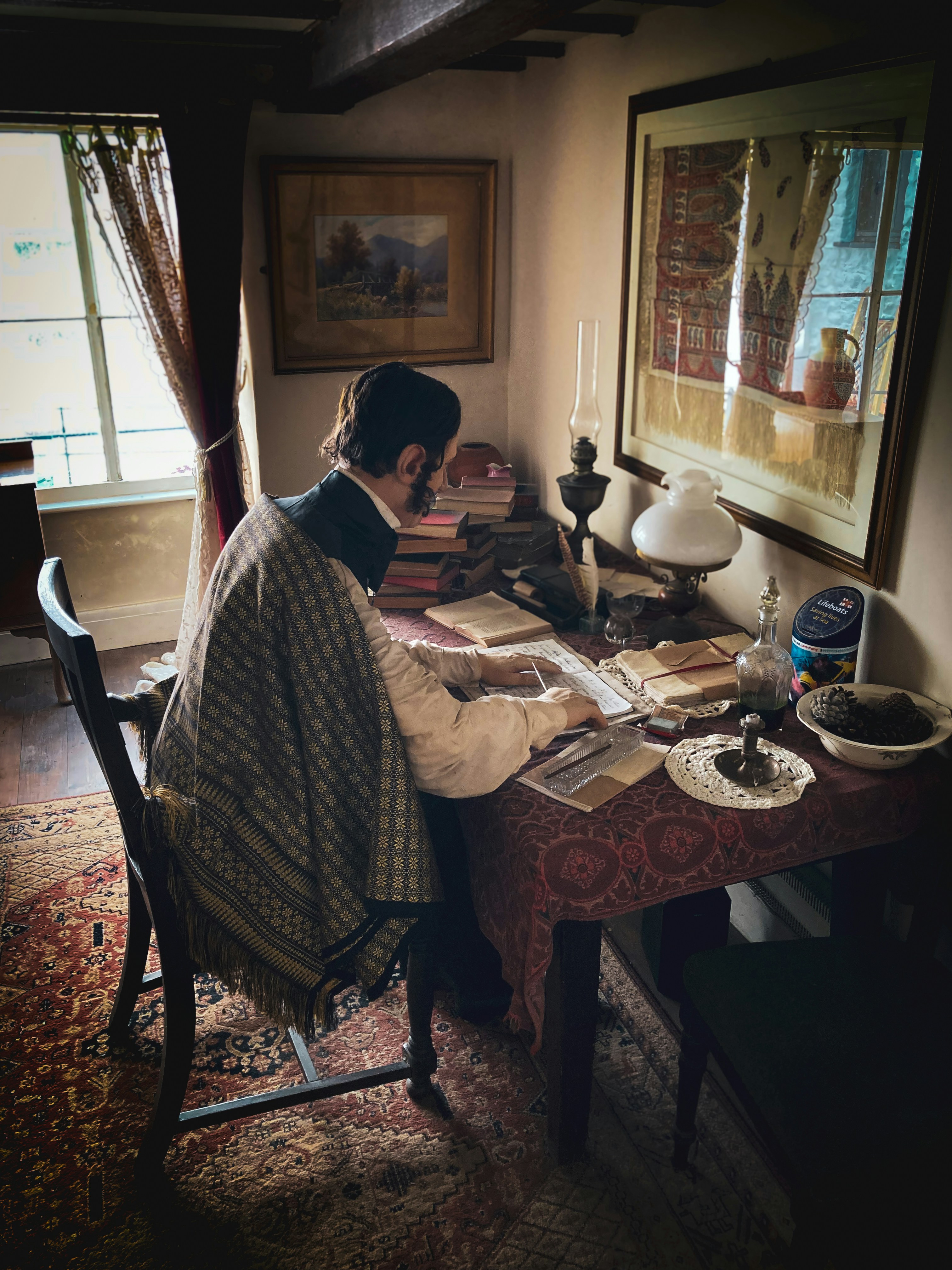 The Quiet Scriptorium: A Scholar at Dusk