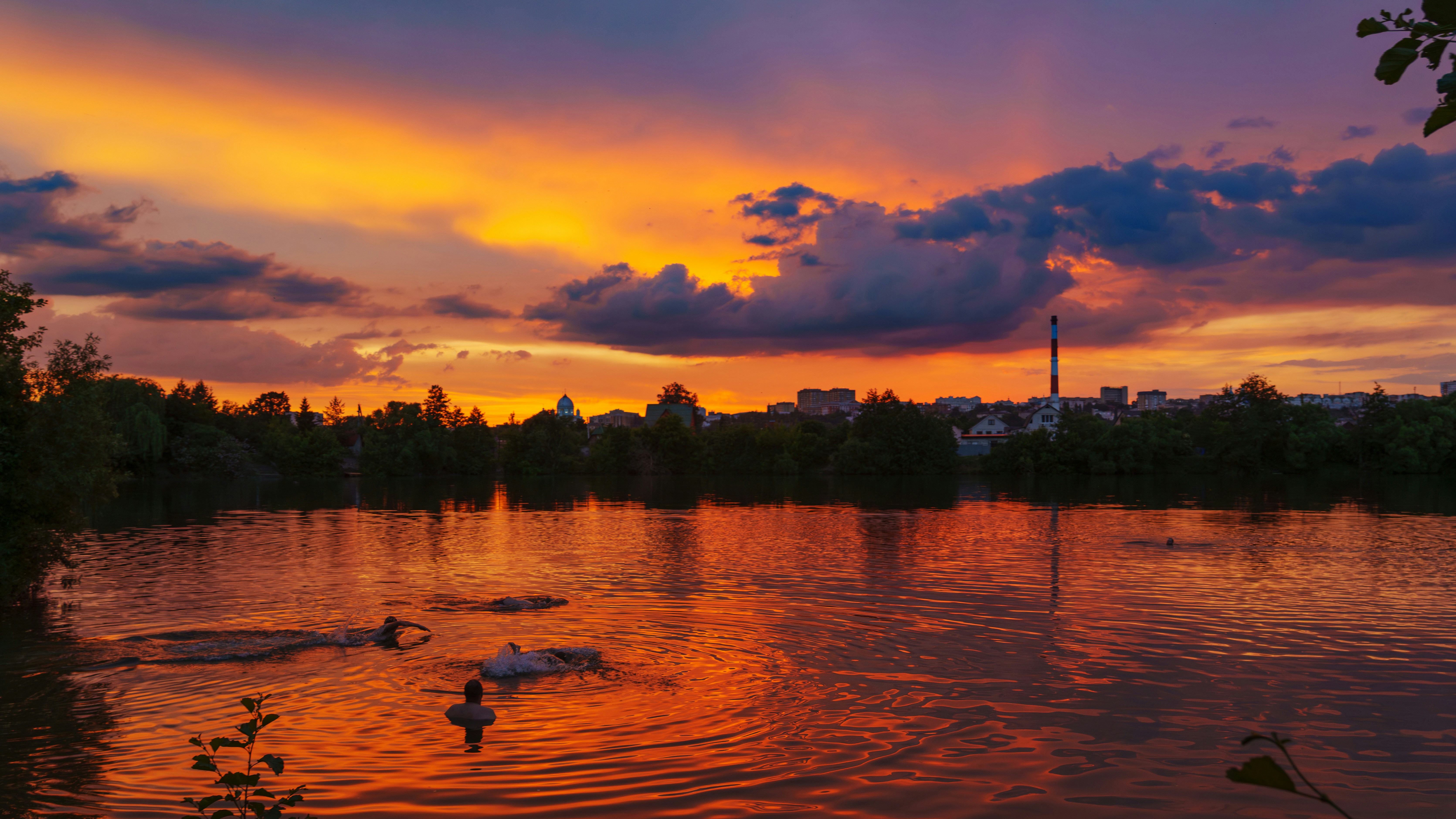Fiery Horizon over a Quiet Lake