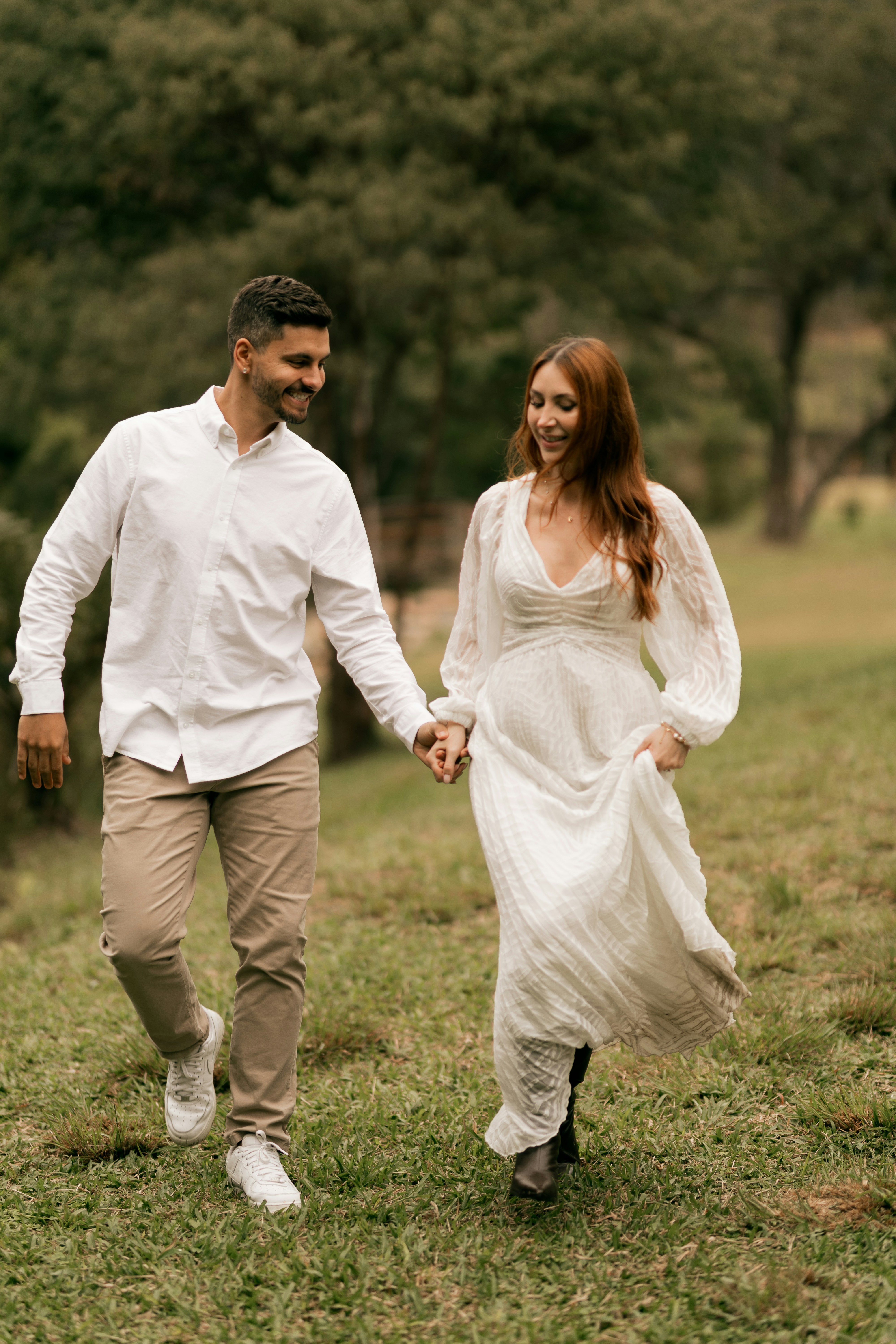 Holding Hands Through Golden Field