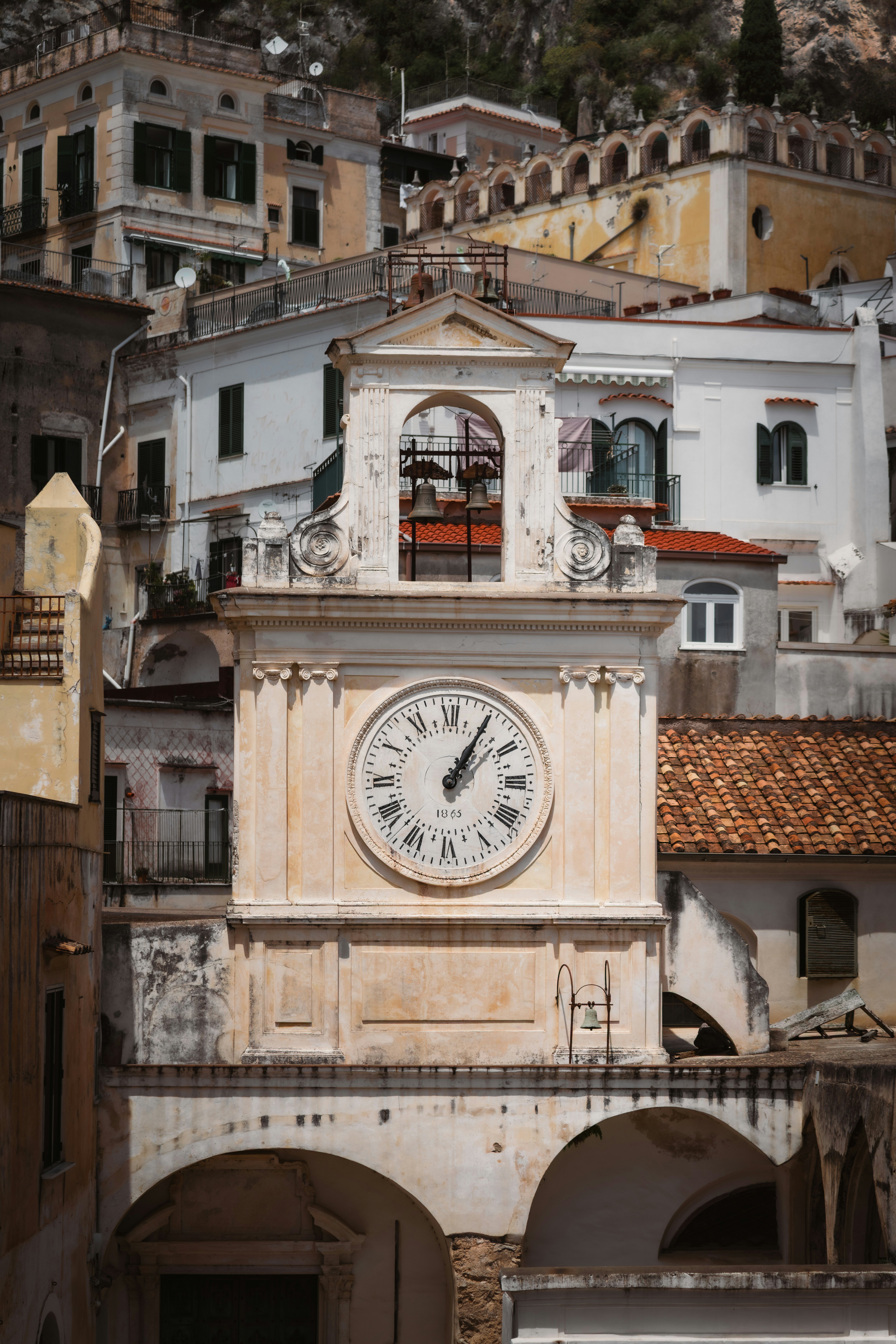 Clock Tower Adrift in Old Town Light