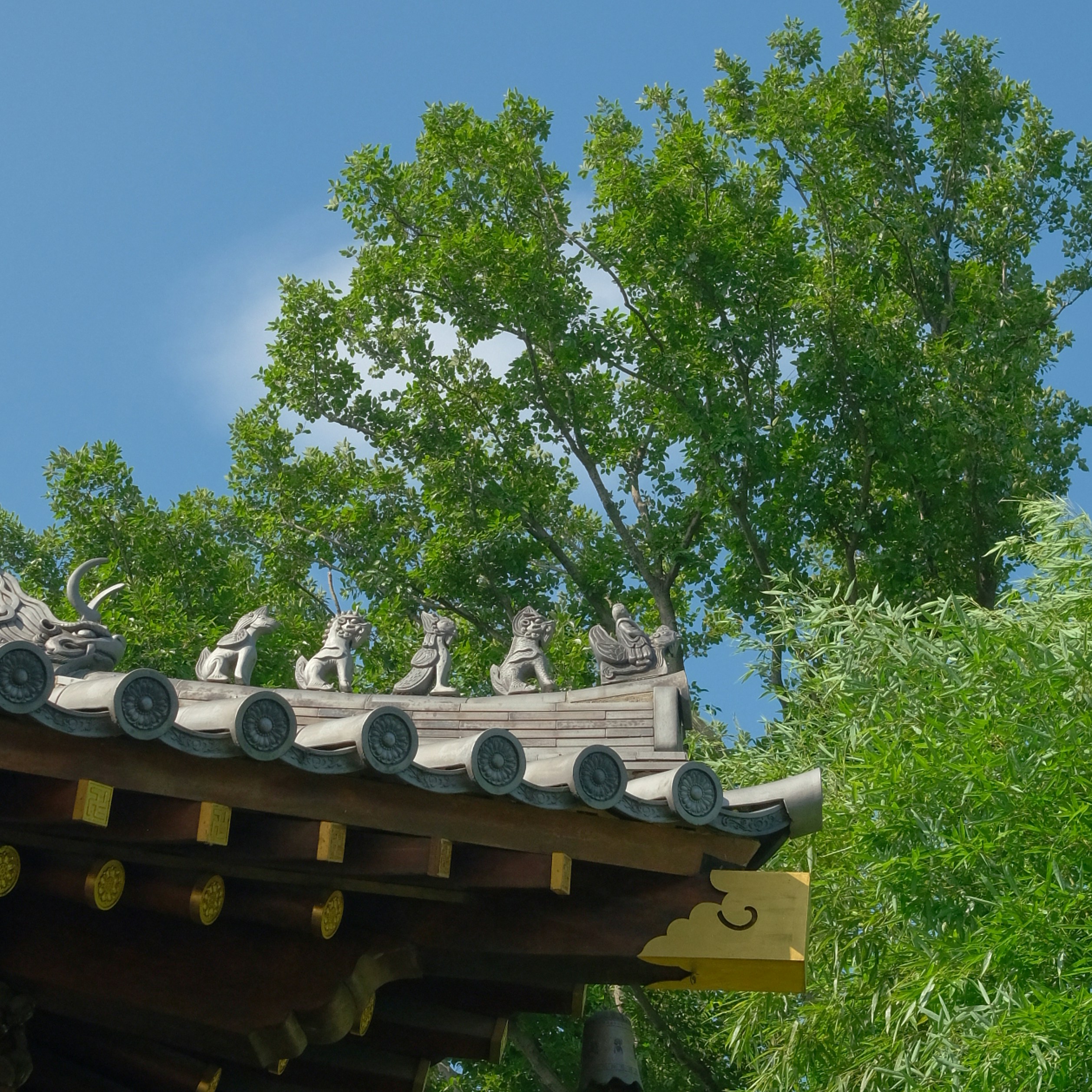 Ornamental Roofline Faces a Clear Sky