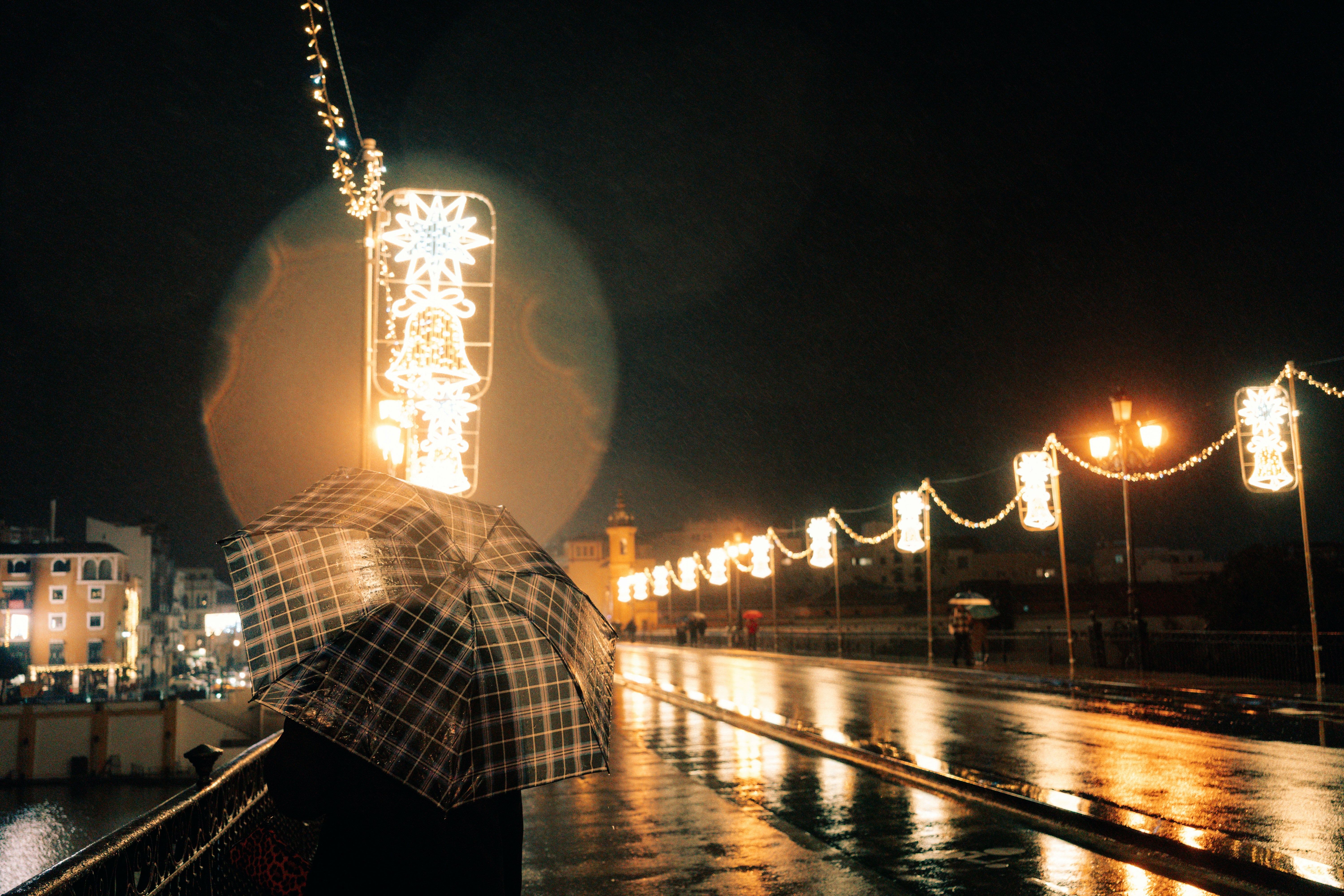 Rain-Slicked Whimsy Under Lantern Glow