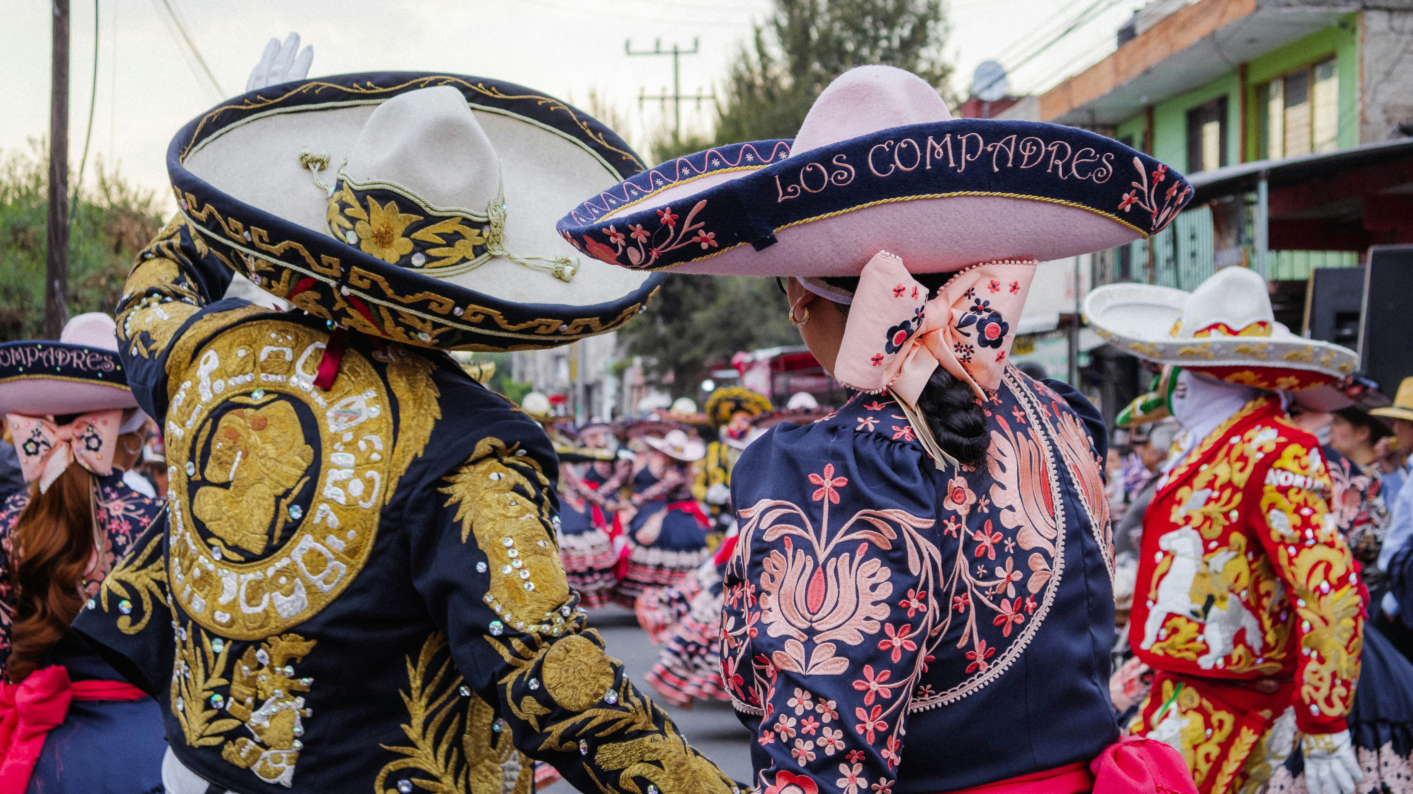 Colorful Charro Fiesta: A Close-Cropped Moment in the Parade