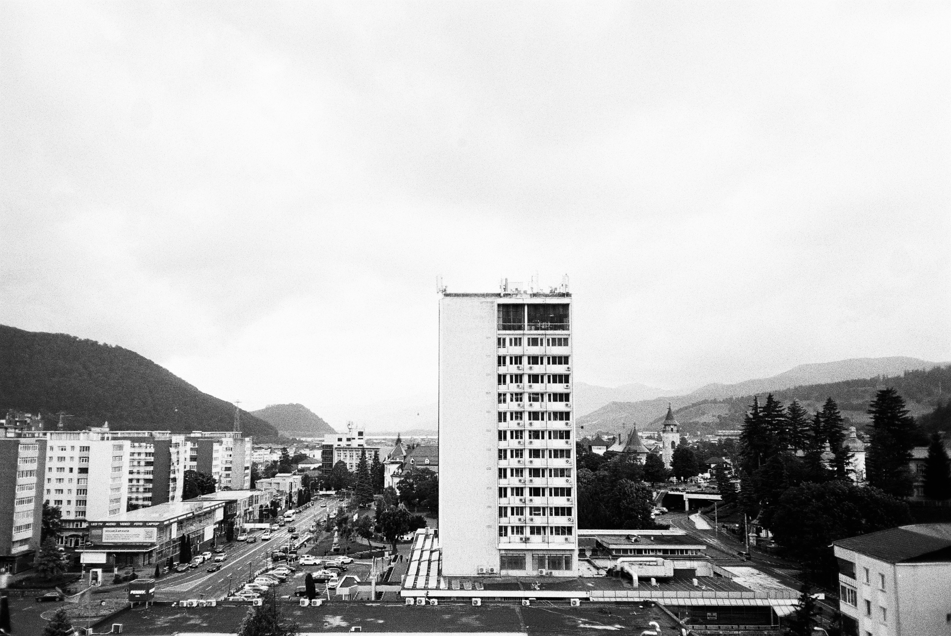Towering Block Amid Civic Grid