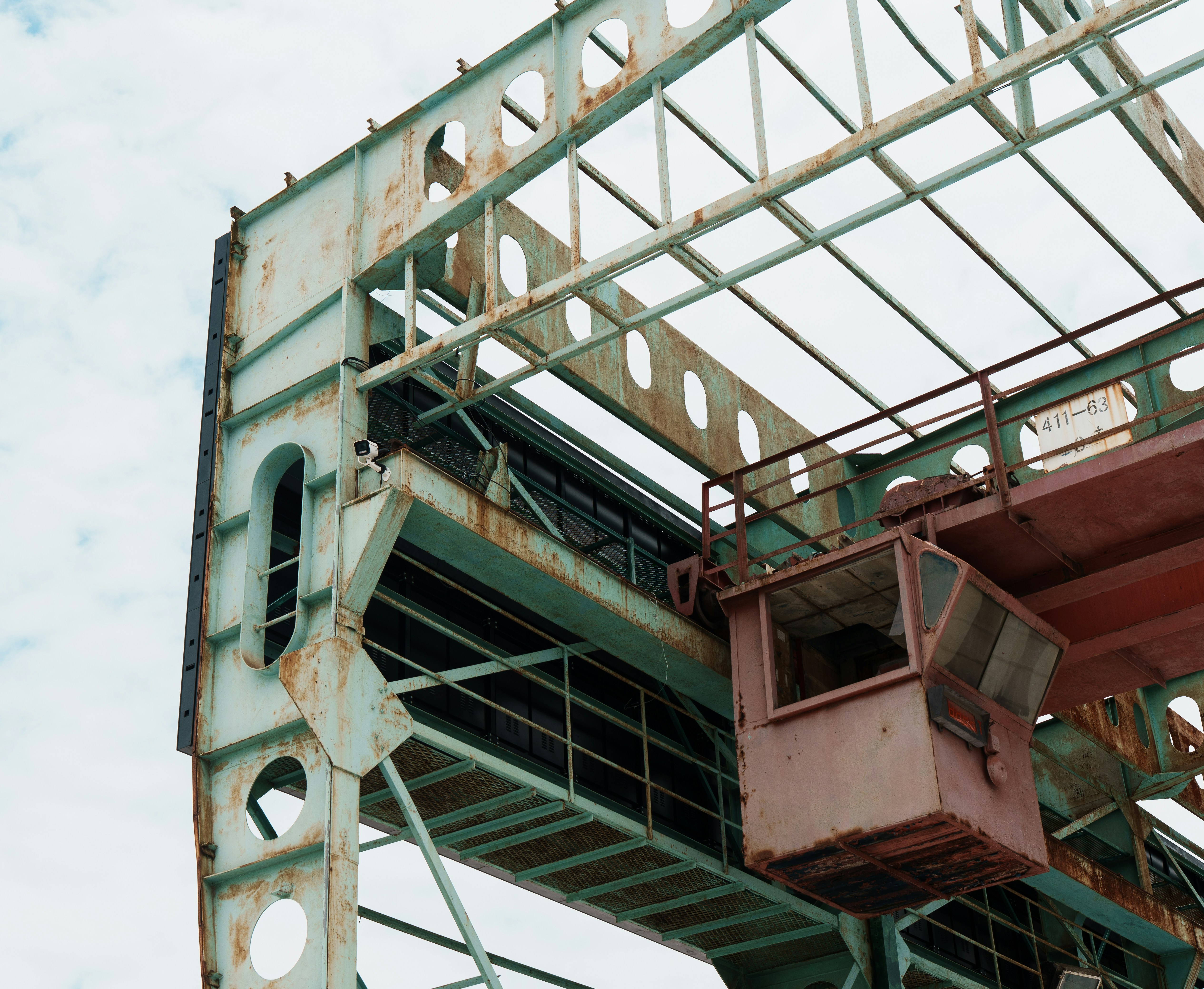Rusted Crane Girders: A Fragment of Industrial Geometry