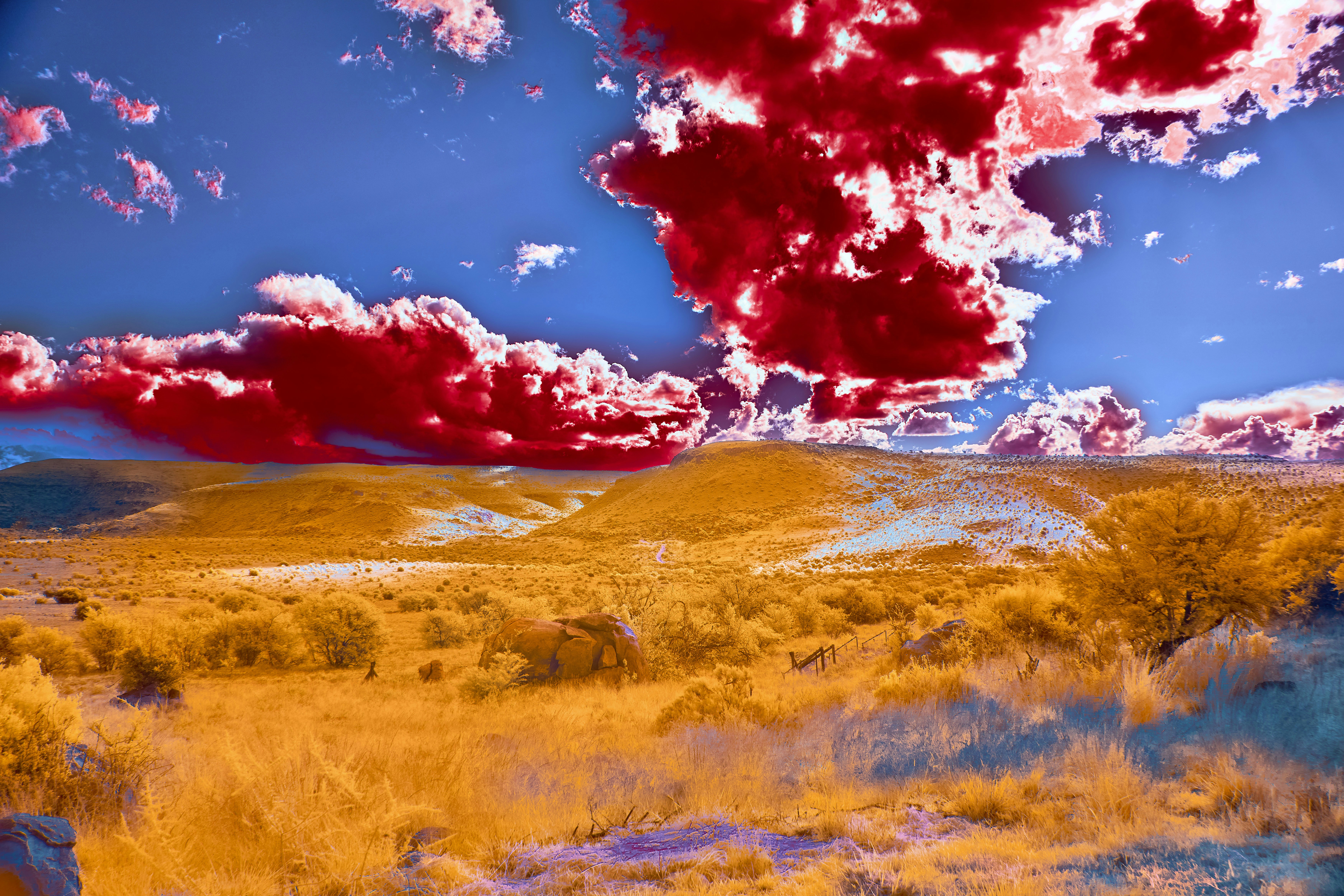 Solar Dunes Under Crimson Skies