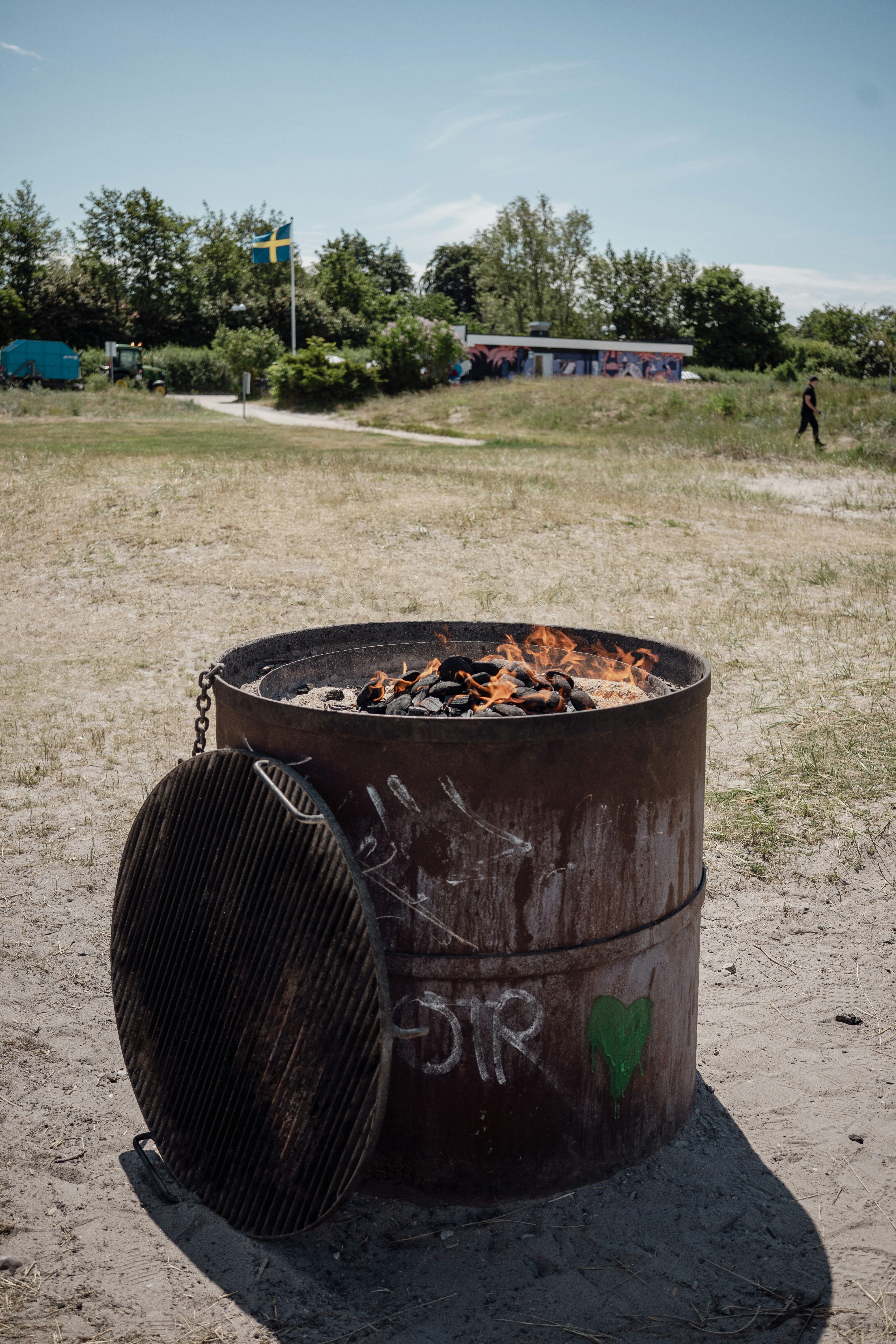 Charred Beacon: A Fire Pit in an Open Swedish Field