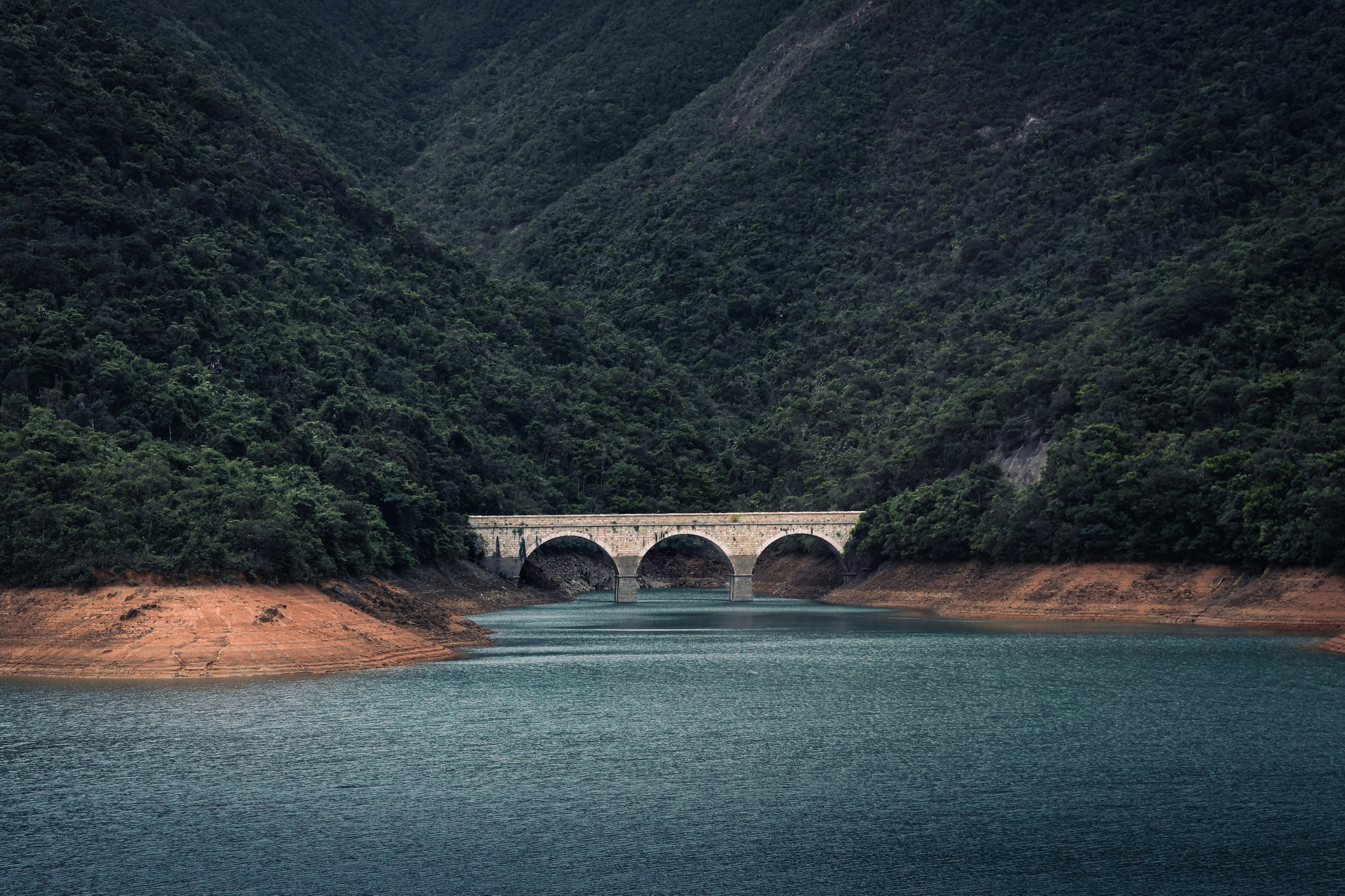 Stone bridge at Tai Tam reservoir, Hong Kong.
