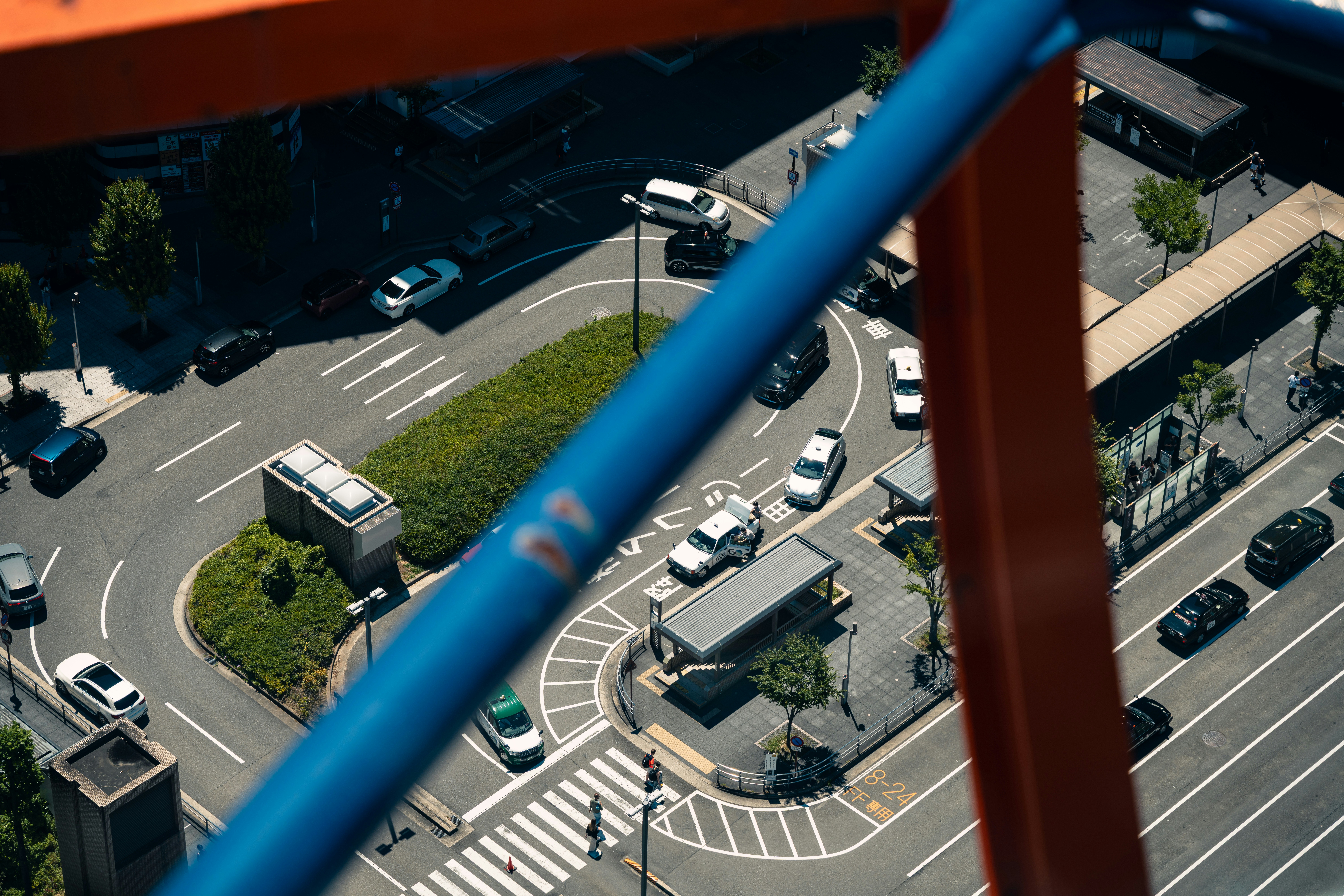 Across the Crosswalk: A Bird’s-Eye Moment Over the City Loop