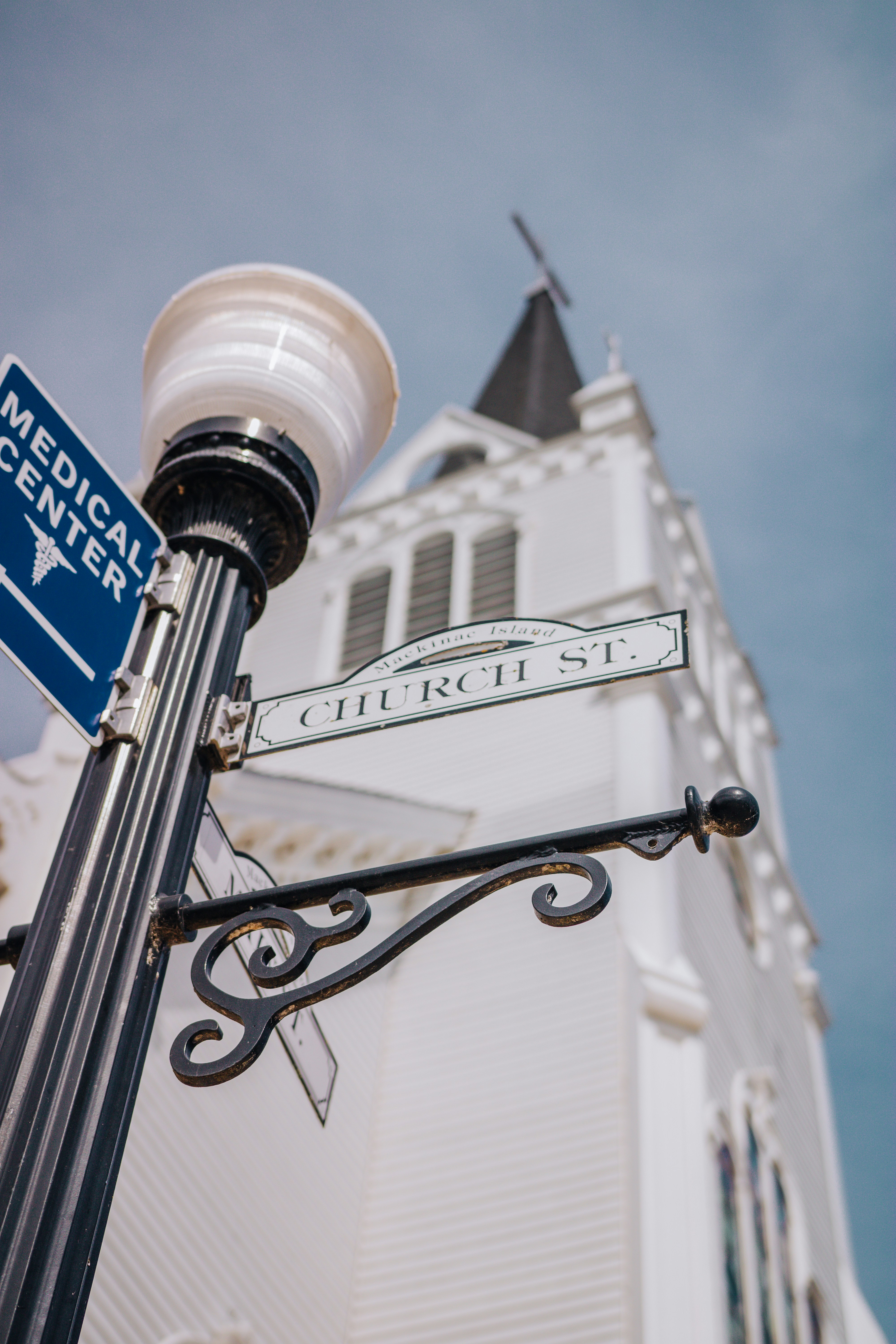 Street Sign and Clockwork Lamp at Church Street Corner