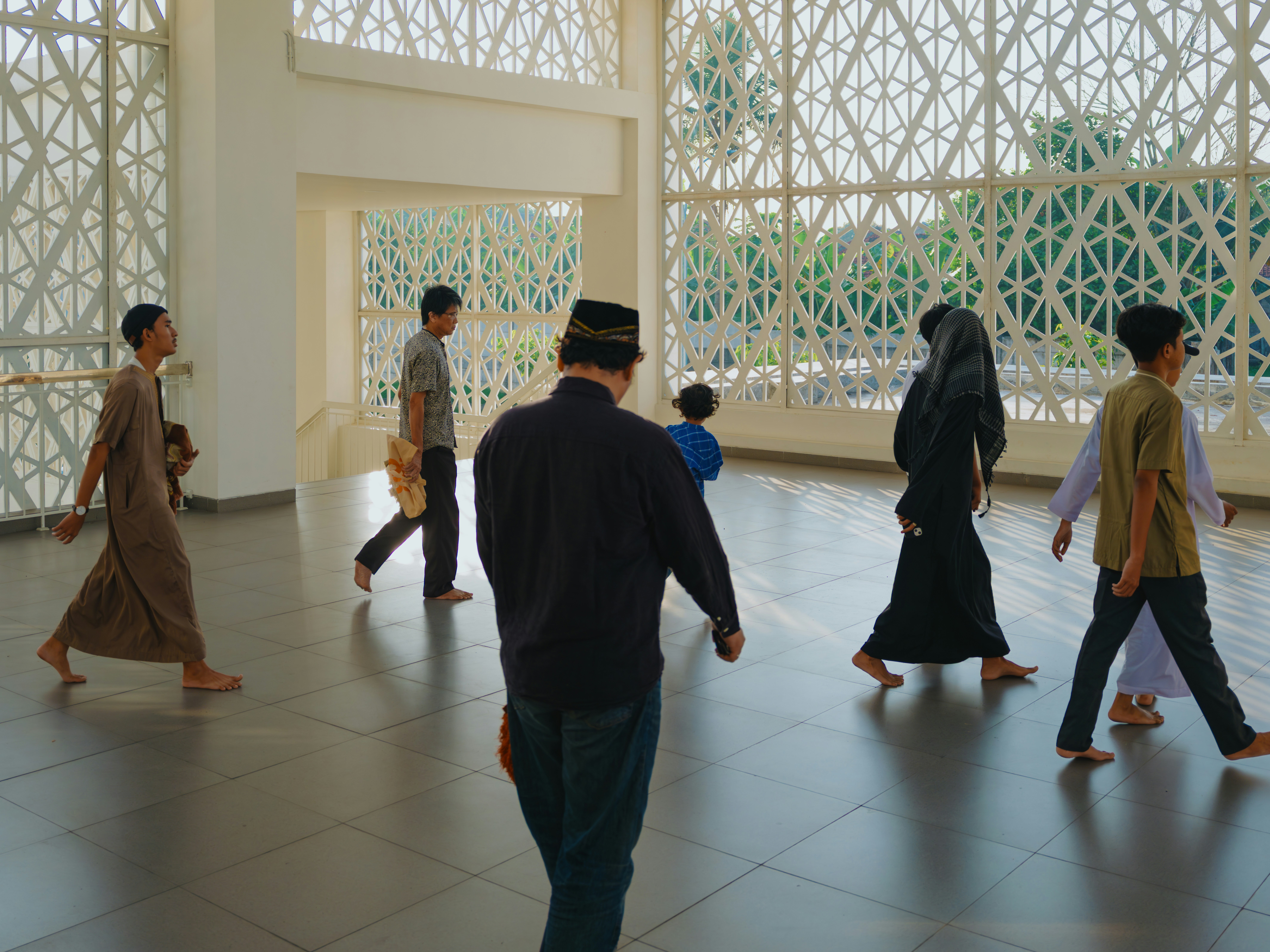 Walking Moment Through a Latticed Atrium
