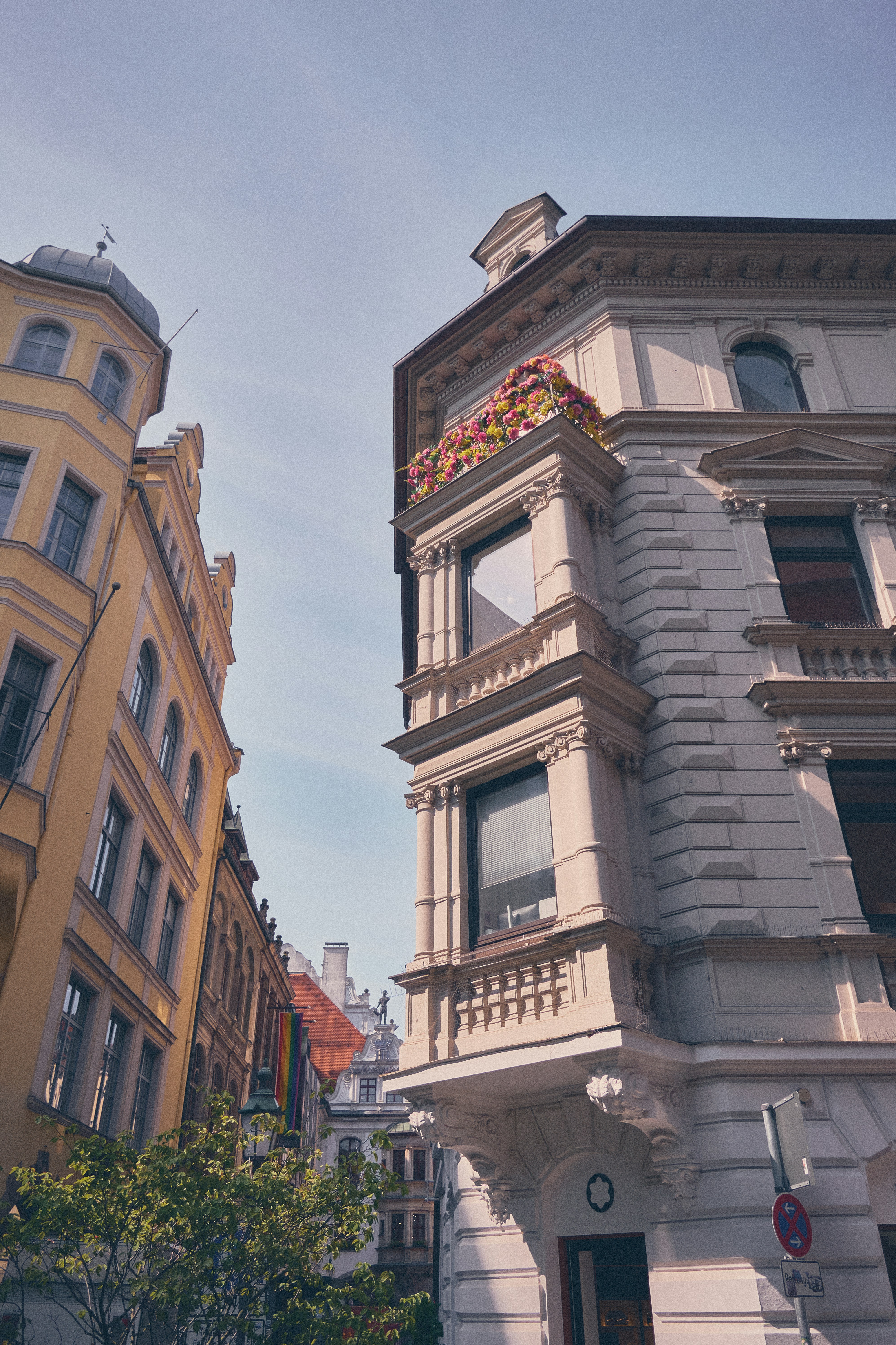 Cornerstone of the City: Ornate Facades and Flower Box