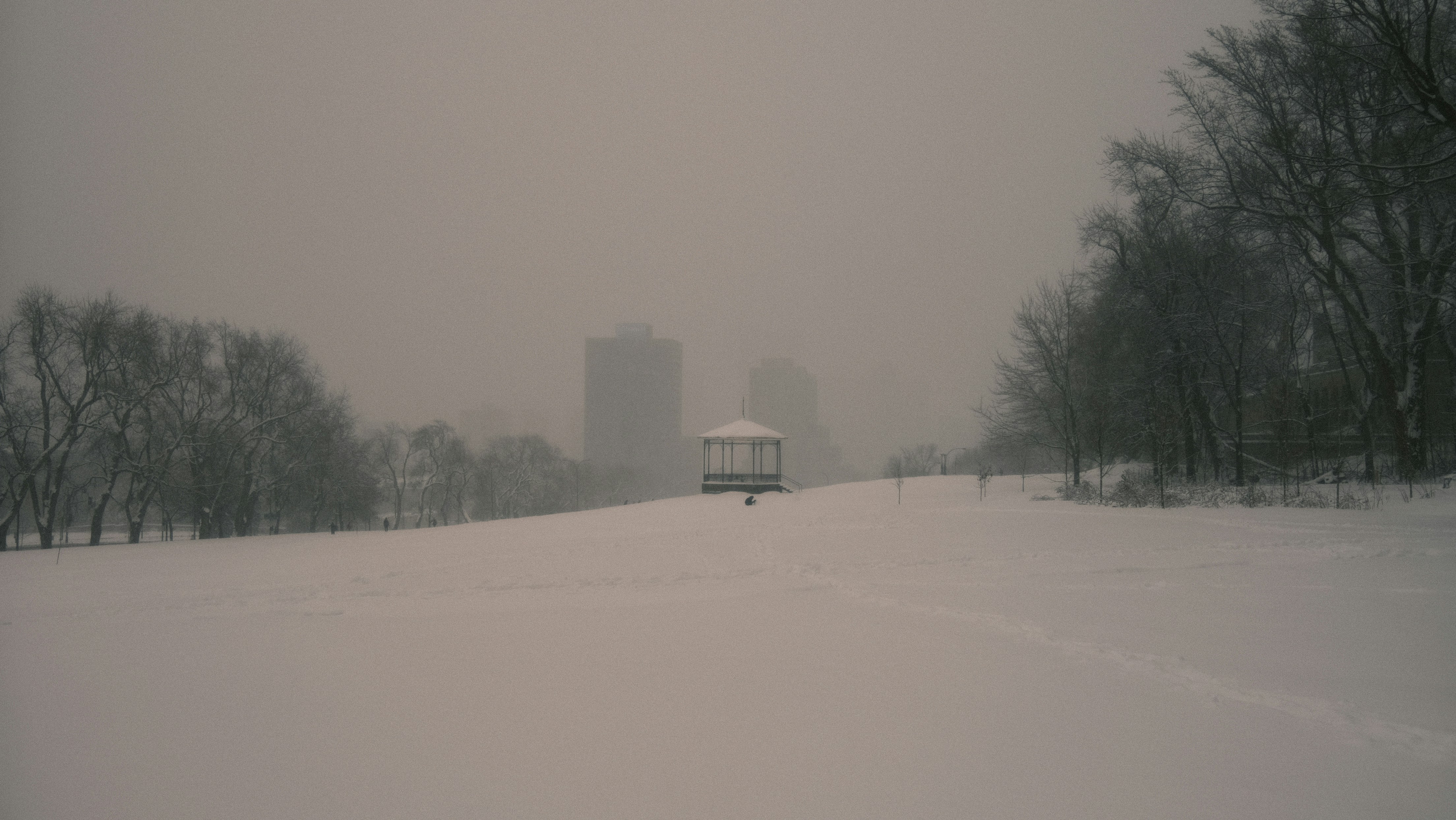 Snowbound Gazebo in a Silent Park