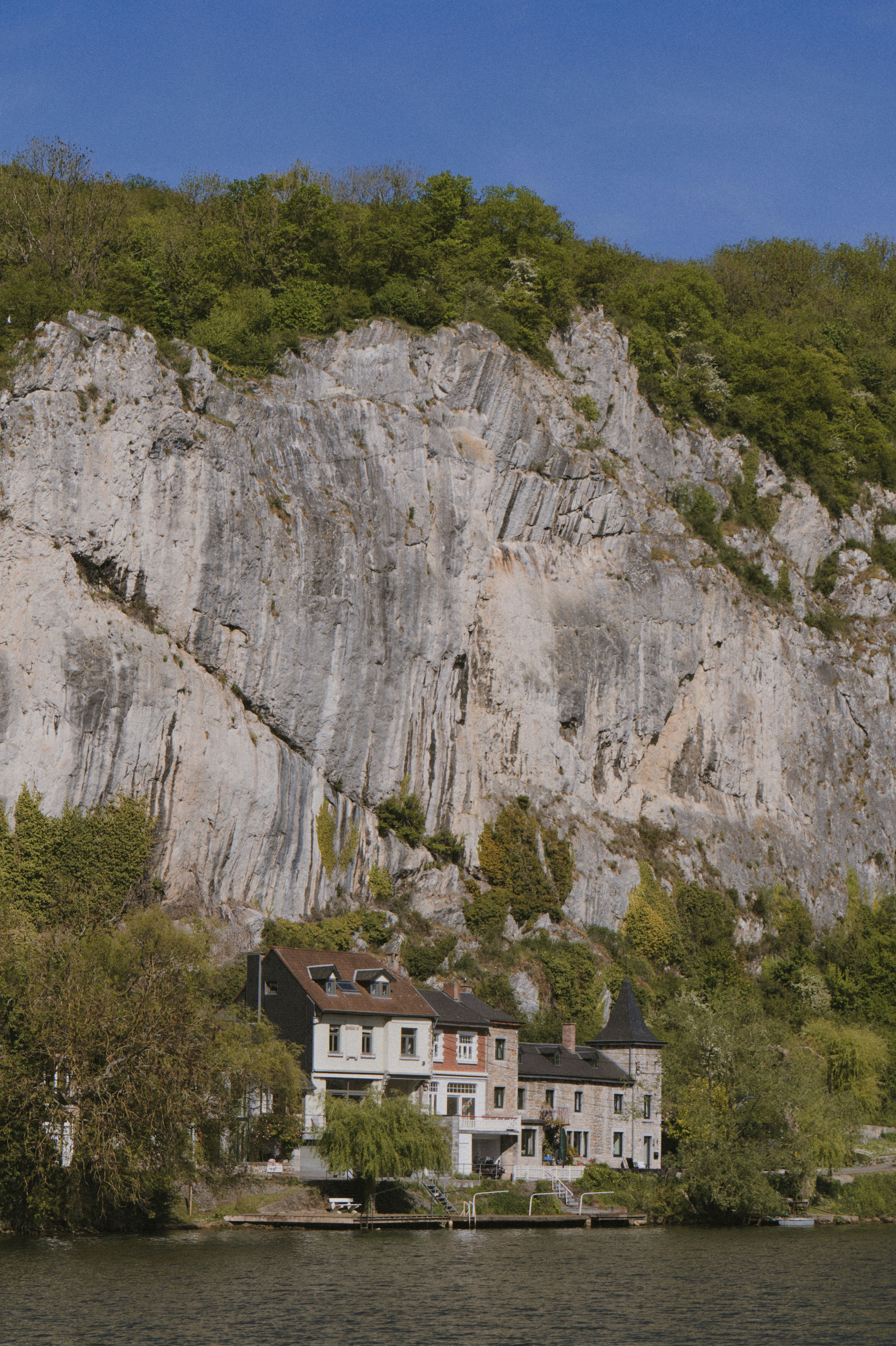 Chalet by the Chalk: Village at the Foot of a Limestone Cliff